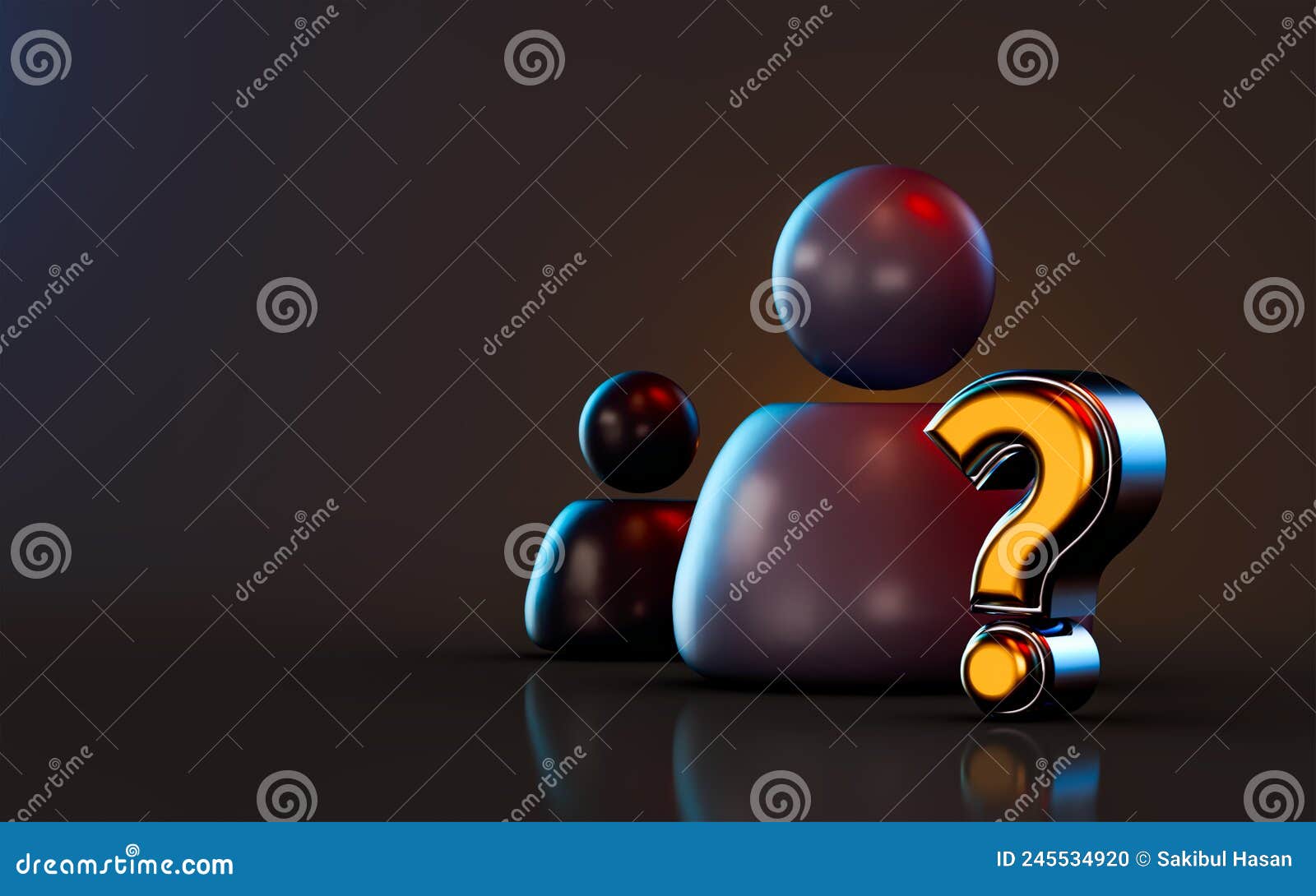 User Question Mark Icon on Dark Background 3d Render Concept Stock ...