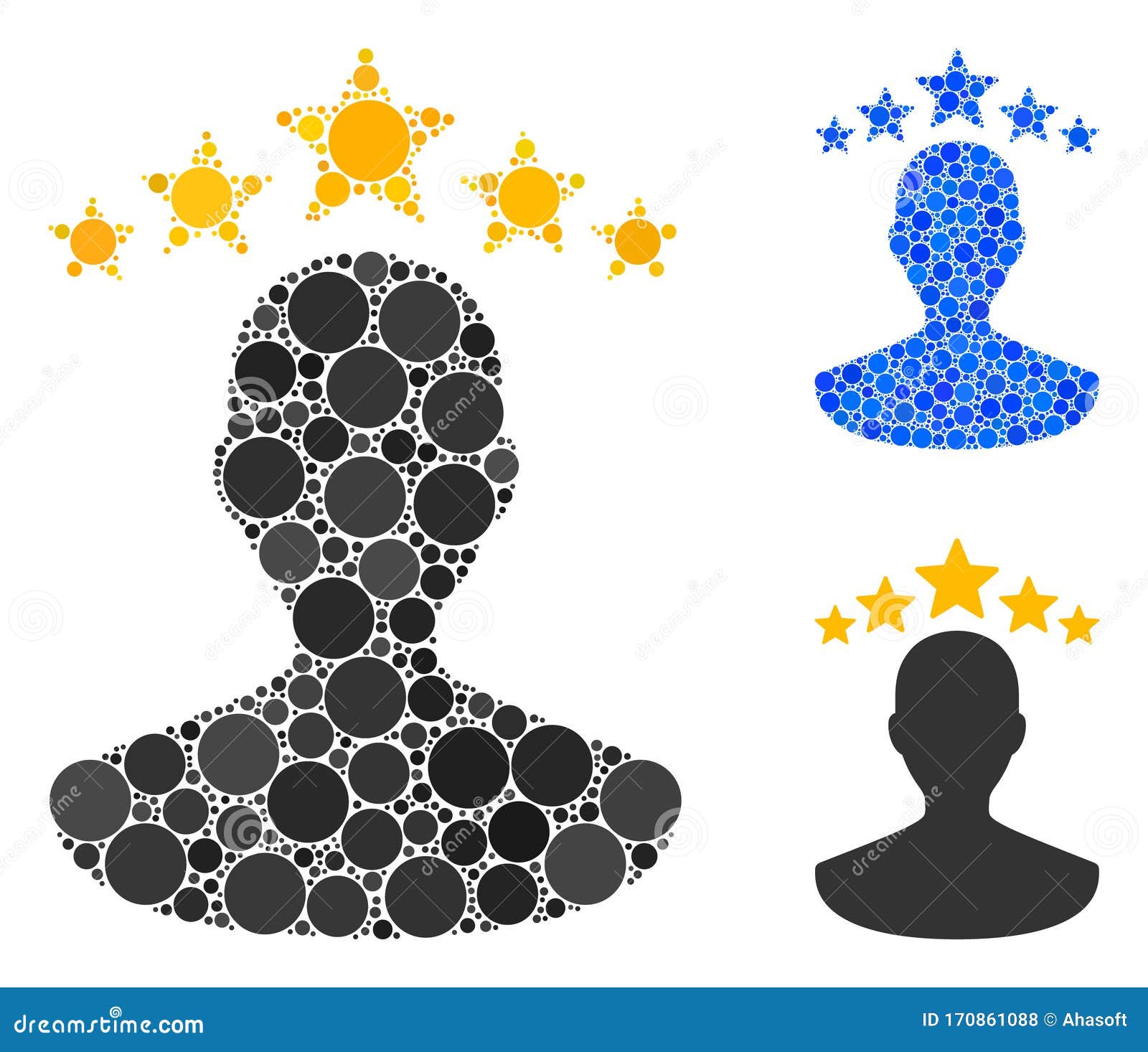 User Rating Composition Icon of Round Dots Stock Vector - Illustration ...