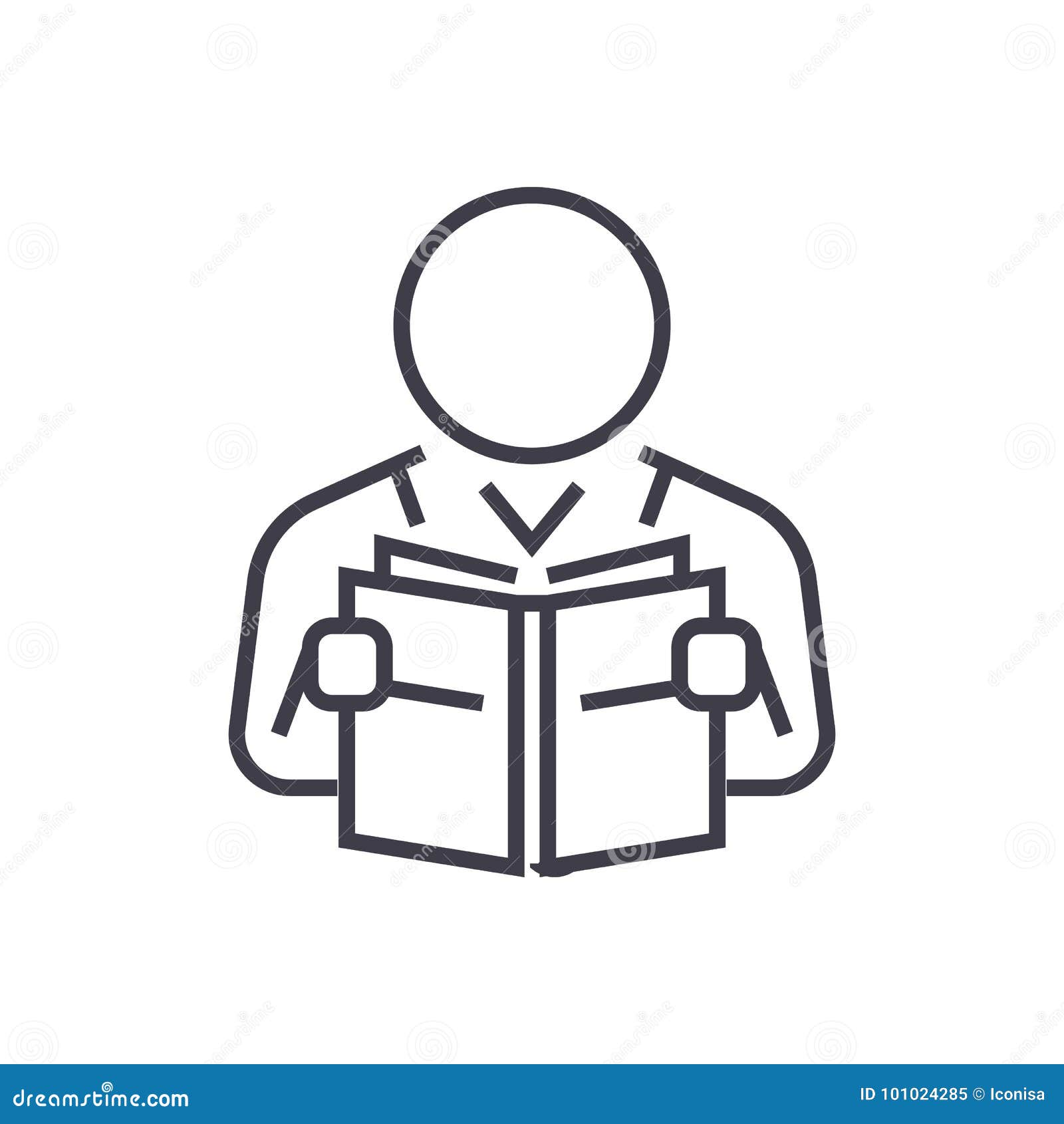 User Reading Book Vector Line Icon, Sign, Illustration on Background ... User Reading Book Vector Line Icon, Sign, Illustration on Background ...