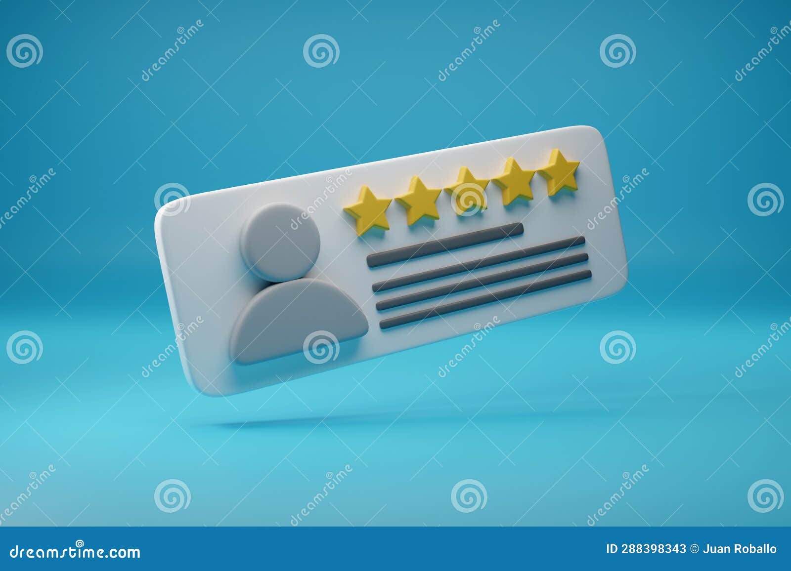 User Review with 5 Stars in Three Dimensions. 3d Illustration Stock ...