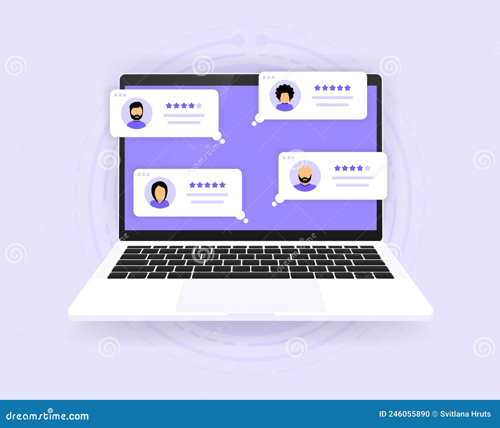 User Reviews and Feedback Concept. User Reviews on Screen Computer ...