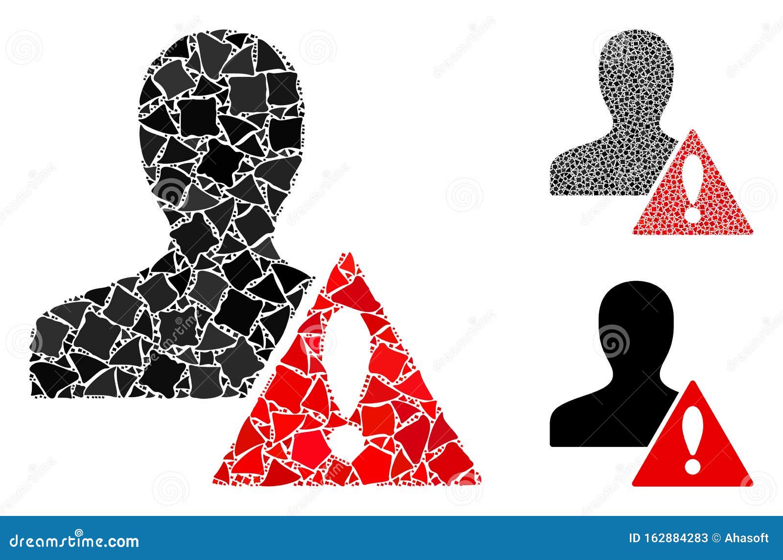 User Risk Management Mosaic Icon of Uneven Pieces Stock Illustration ...