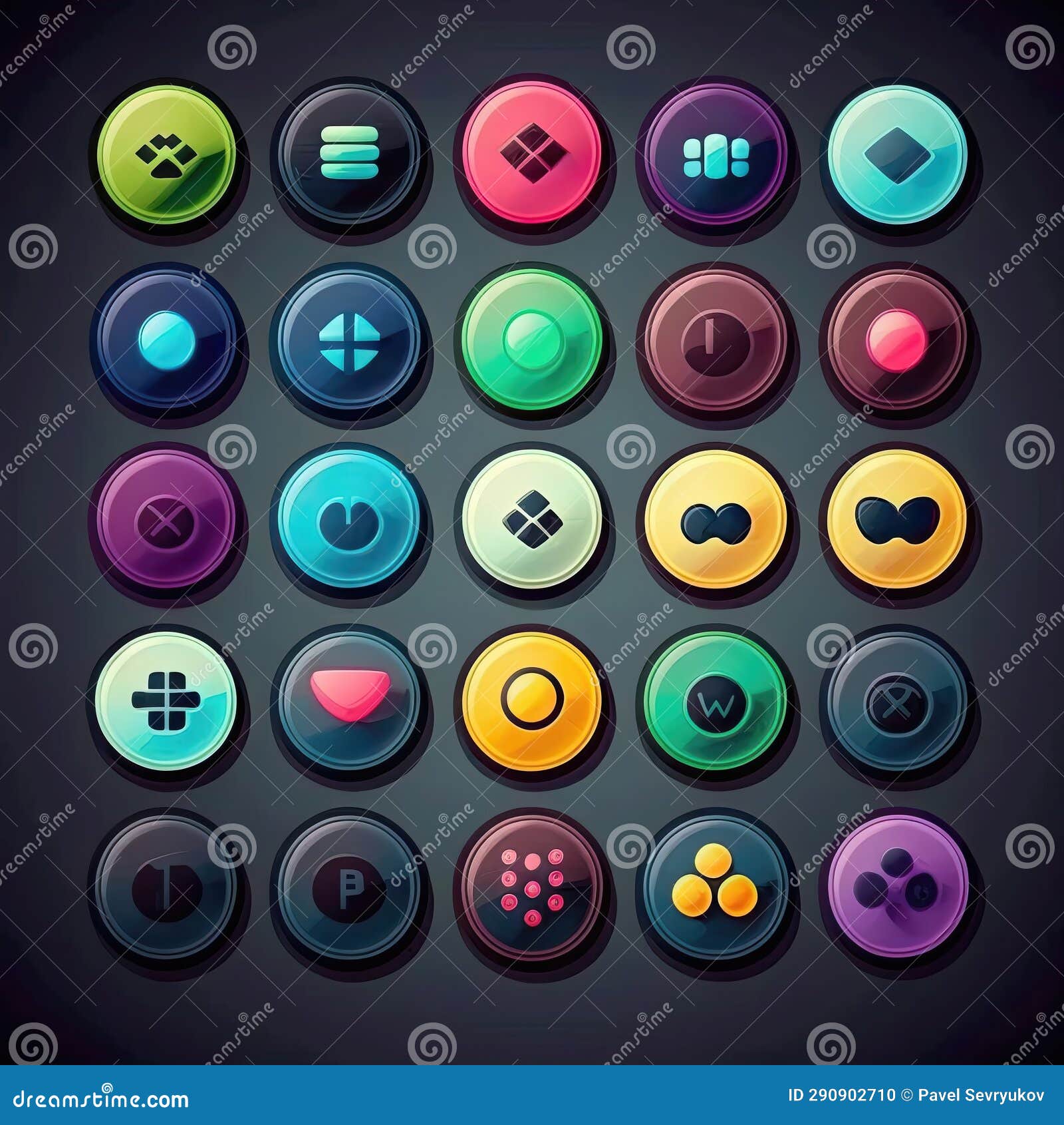 User Round Game Button Ai Generated Stock Illustration - Illustration ...