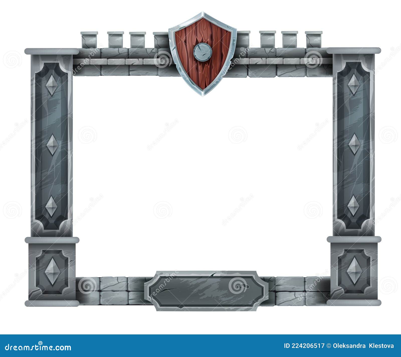 Medieval Game Stone Frame, UI Interface Vector Panel, Ancient Rock ... Medieval Game Stone Frame, UI Interface Vector Panel, Ancient Rock ...