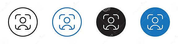User Scan Icon Vector Set Outline Stock Illustration - Illustration of ...