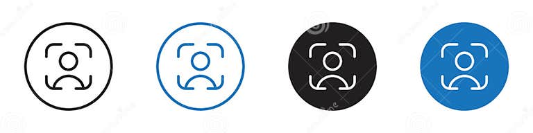 User Scan Icon Vector Set Outline Stock Illustration - Illustration of ...