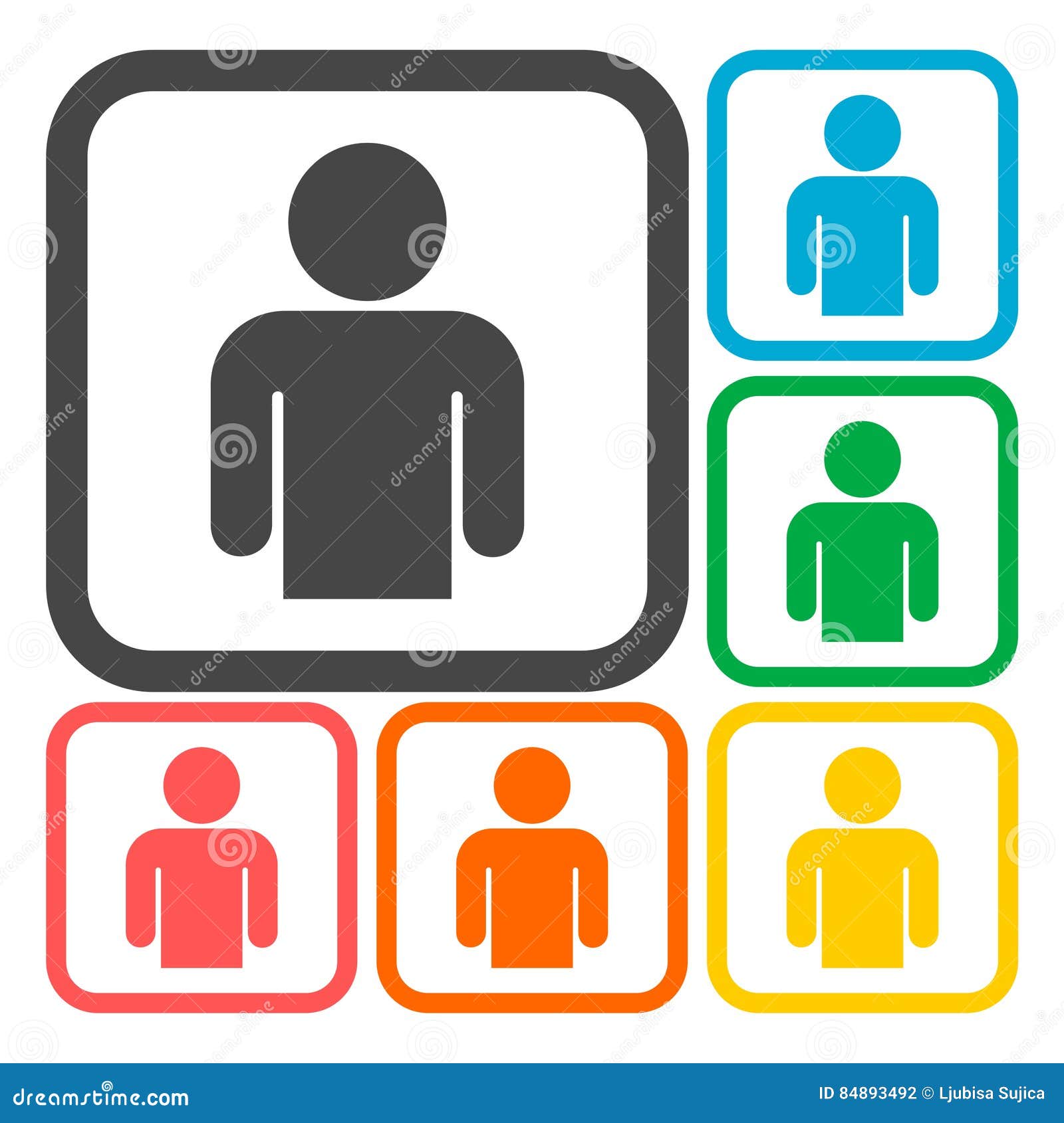 User Sign Icon, Person Symbol Set Stock Vector - Illustration of people ...