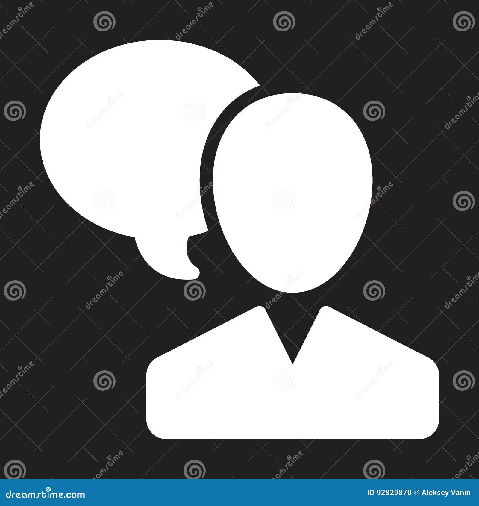 User and Speech Bubble Icon, Person Talking Vector Illustration. Stock ...