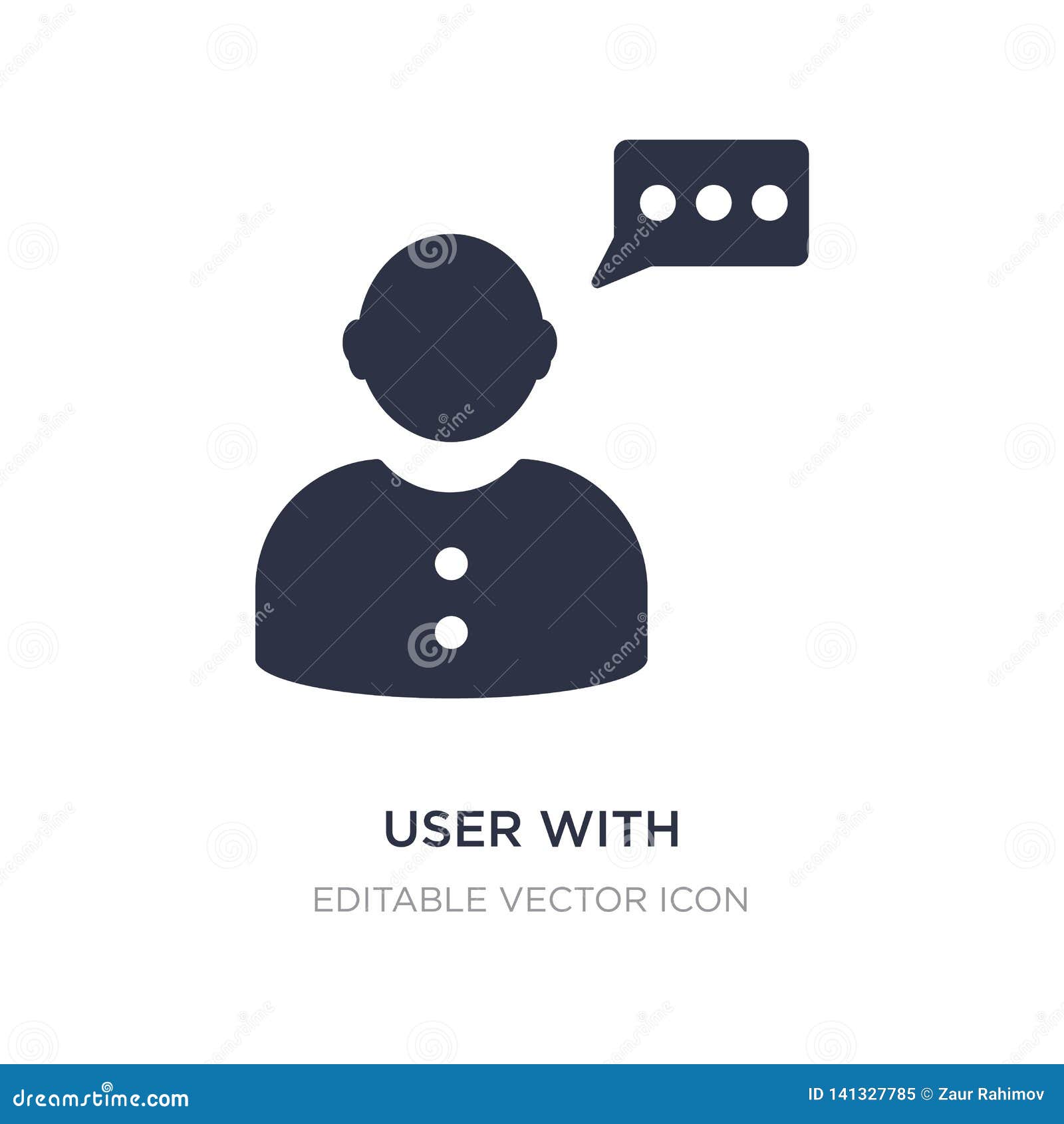 User With Speech Bubble Icon On White Background. Simple Element ...