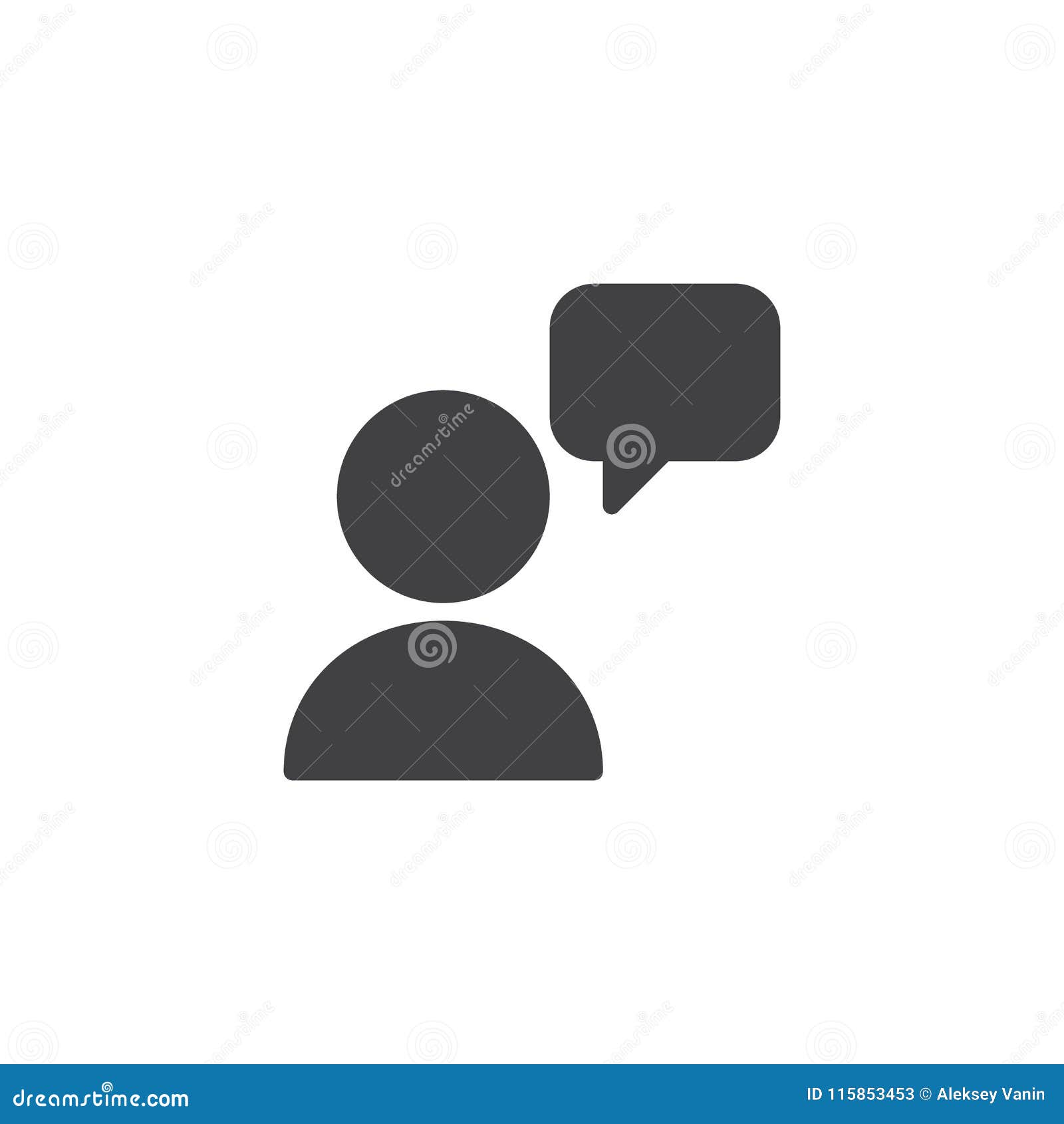 User and Speech Bubble Vector Icon Stock Vector - Illustration of ...