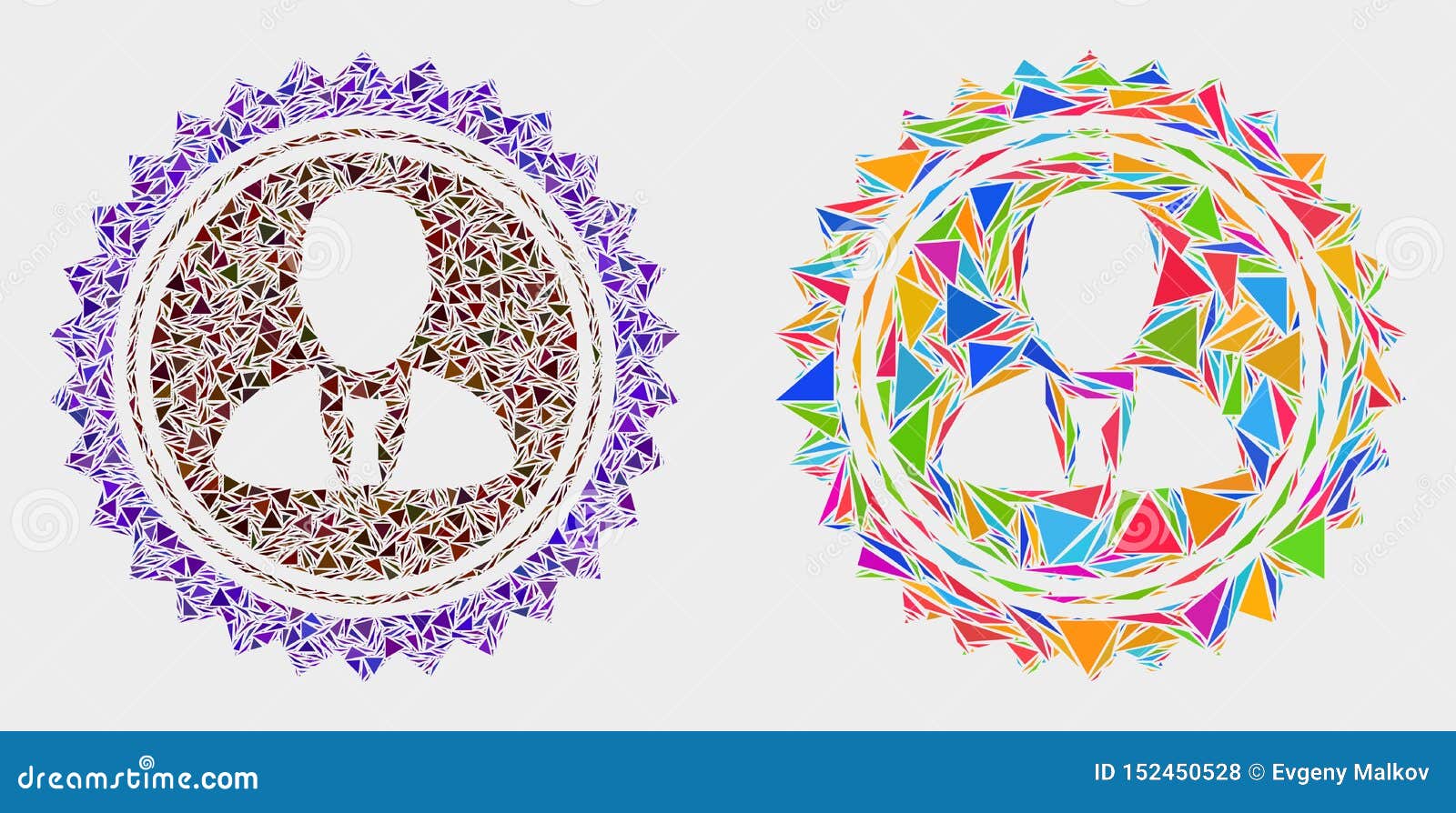 Vector User Stamp Seal Mosaic Icon of Triangle Items Stock Vector ...