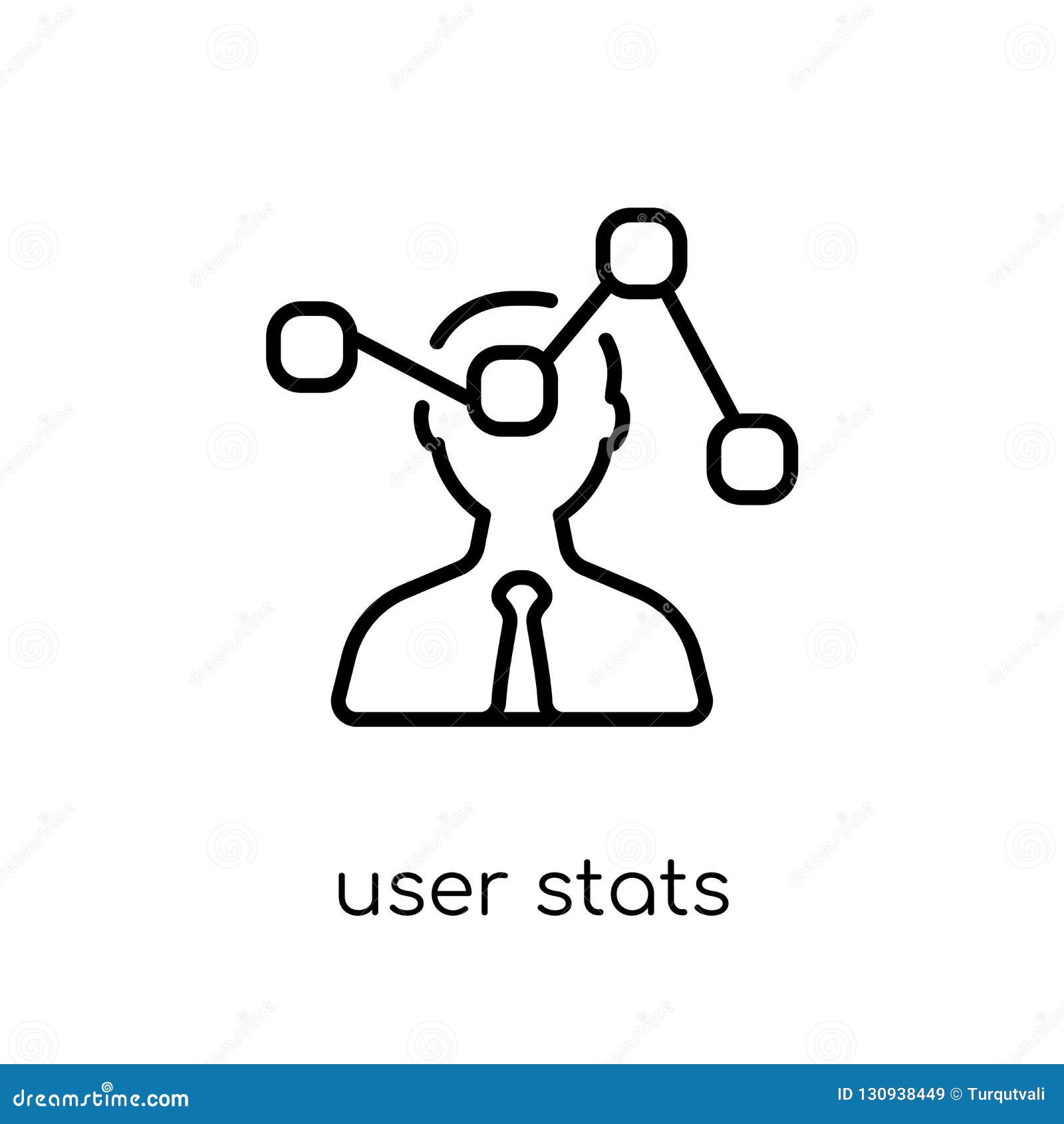 User Stats Icon. Trendy Modern Flat Linear Vector User Stats Icon on ...