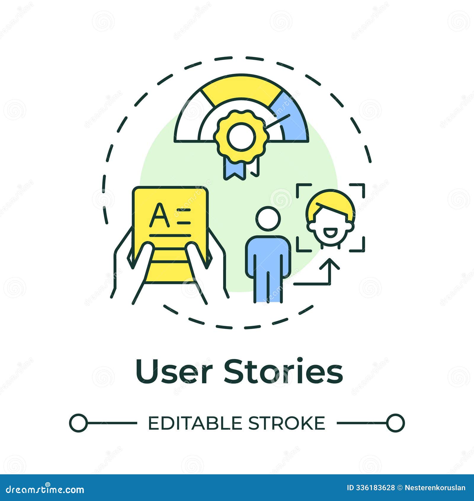 User Stories Multi Color Concept Icon Stock Vector - Illustration of ...