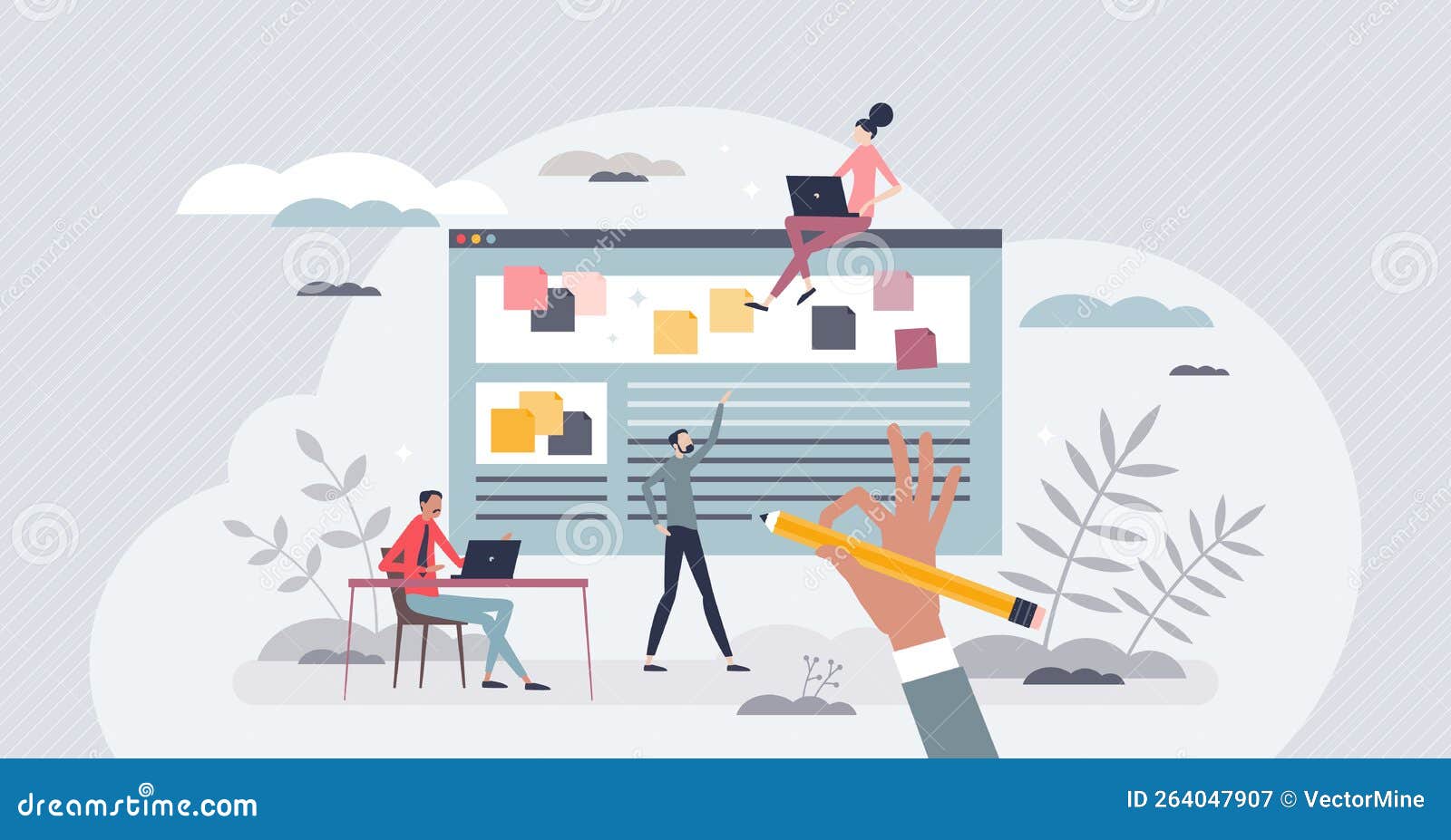 User Story Feature For Software Development Framework Tiny Person Concept Cartoon Vector