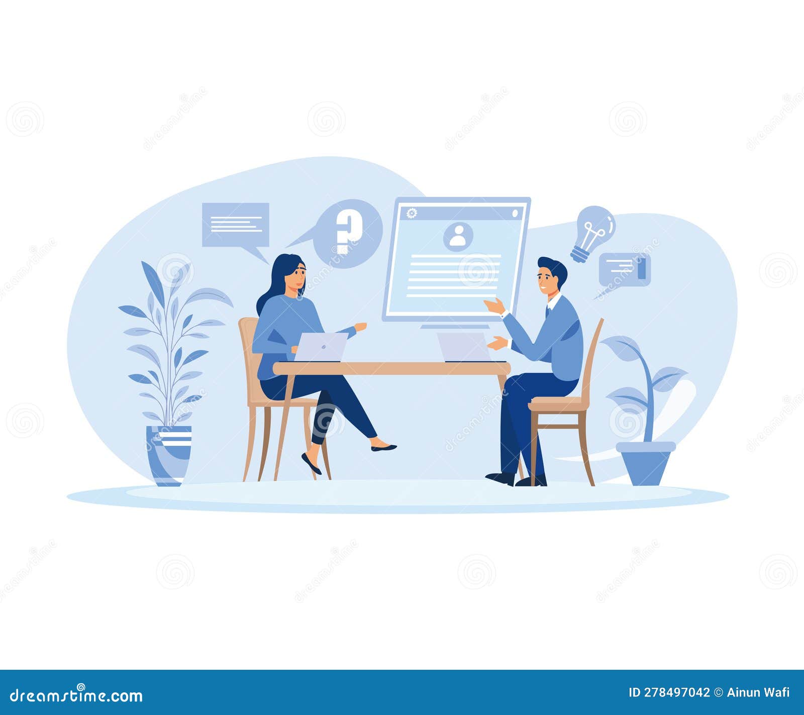 User Support Abstract Concept Vector Illustration Set. Job Interview ...