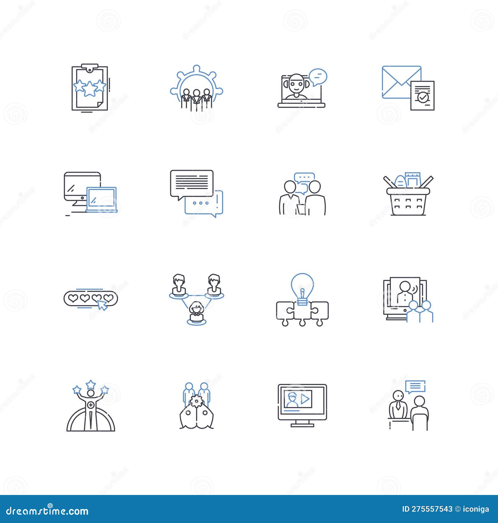 User Support Line Icons Collection. Helpdesk, Assistance ...