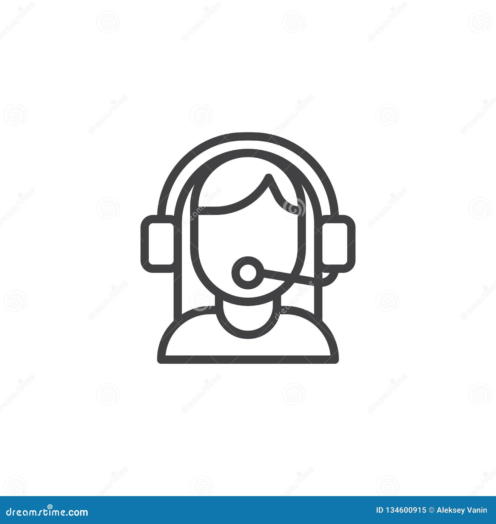 User Support, Operator Outline Icon Stock Vector - Illustration of ...