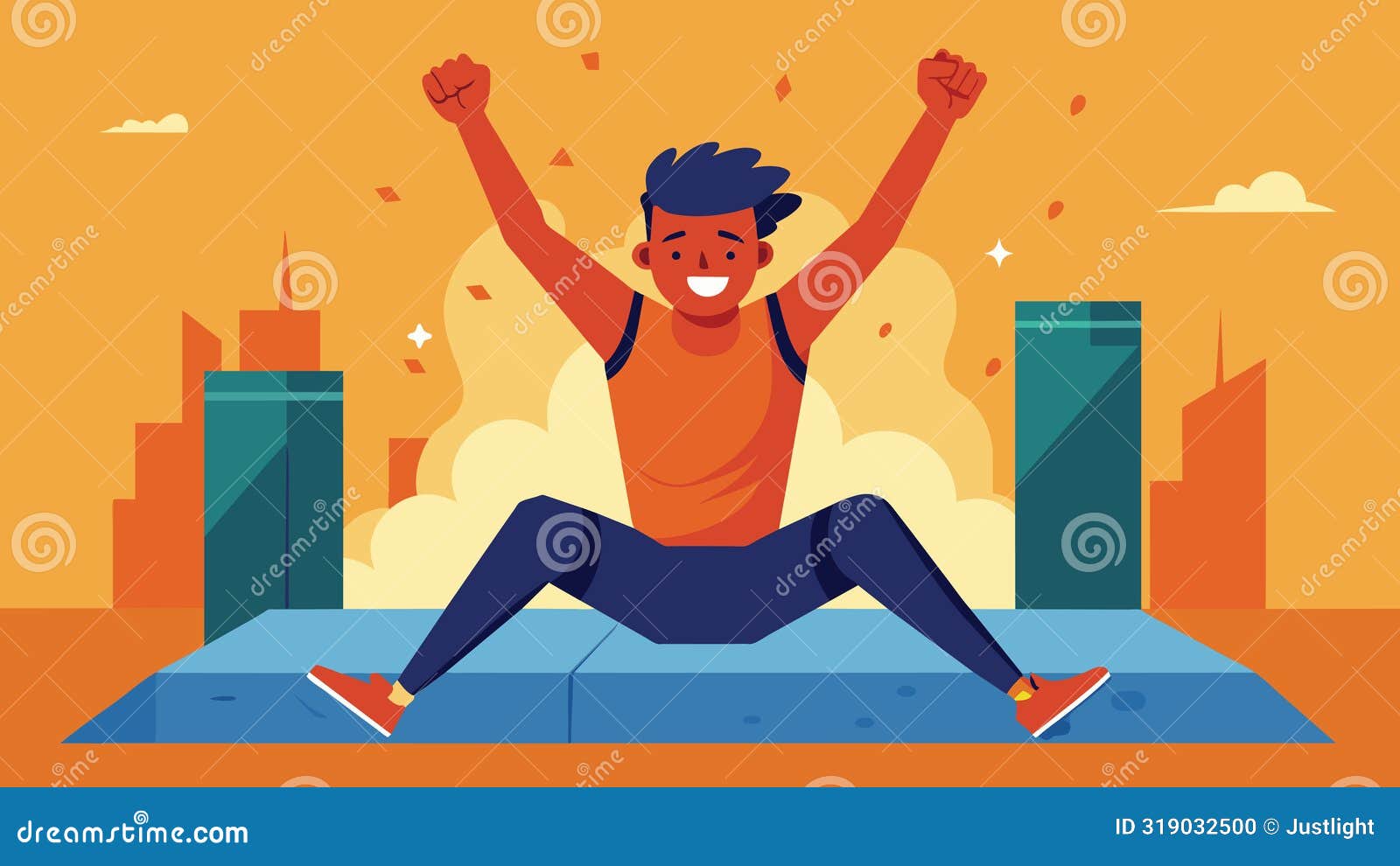 Sweating Boy Feeling Hot, High Temperature, Hot Weather. Cartoon ...