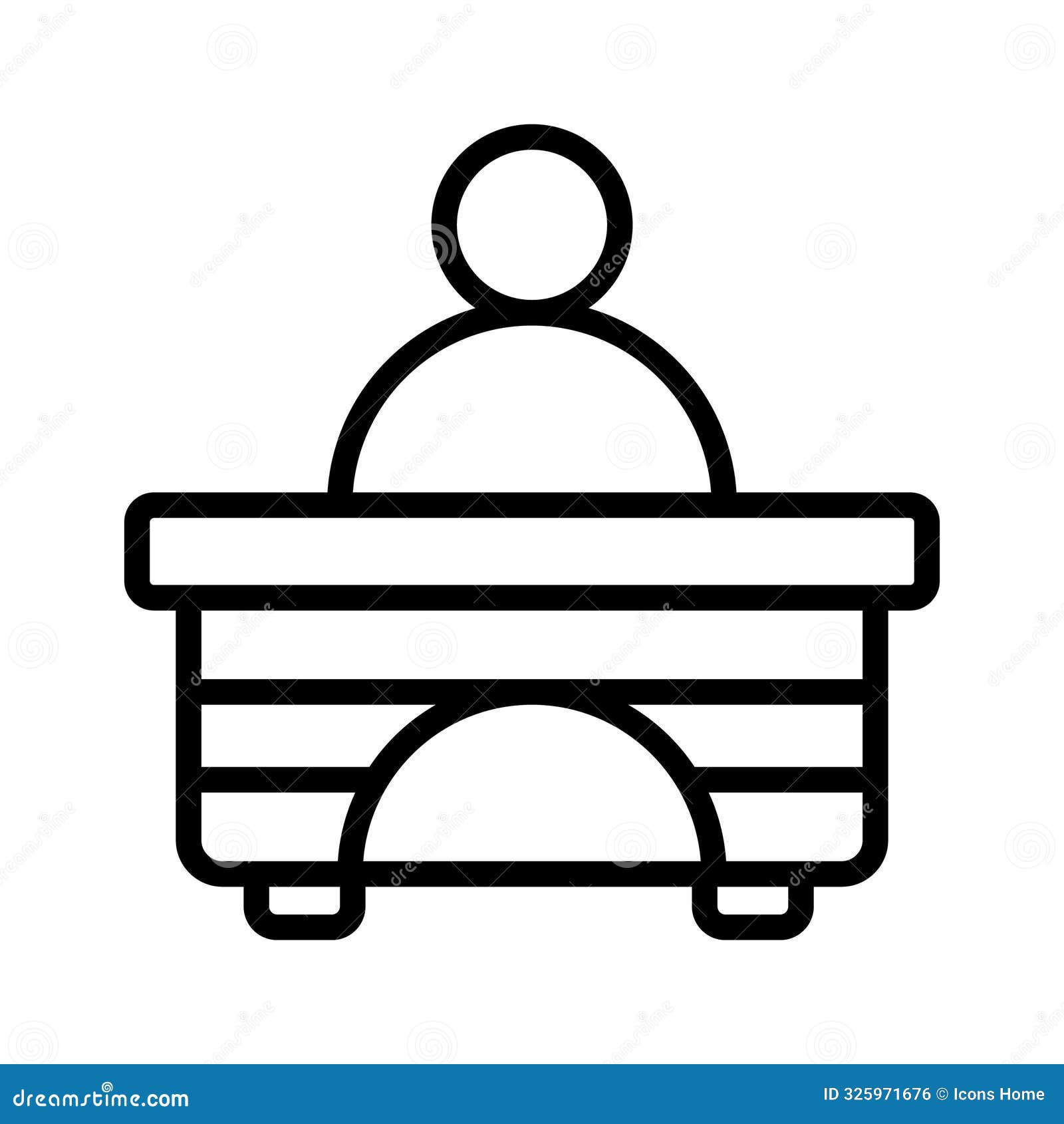 User with Table Denoting Concept Icon of Reception, Help Desk Vector ...