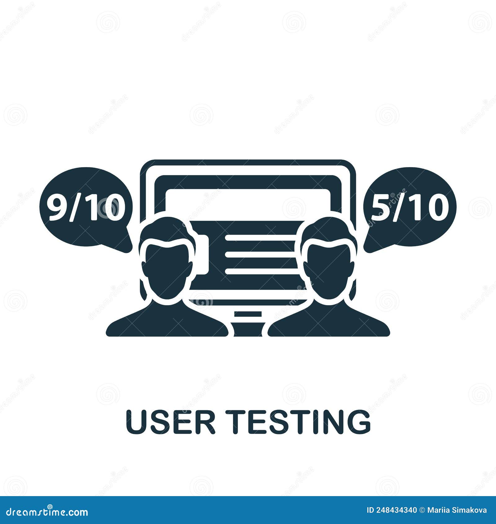User Testing Icon. Monochrome Simple Web Design Icon for Templates, Web ...