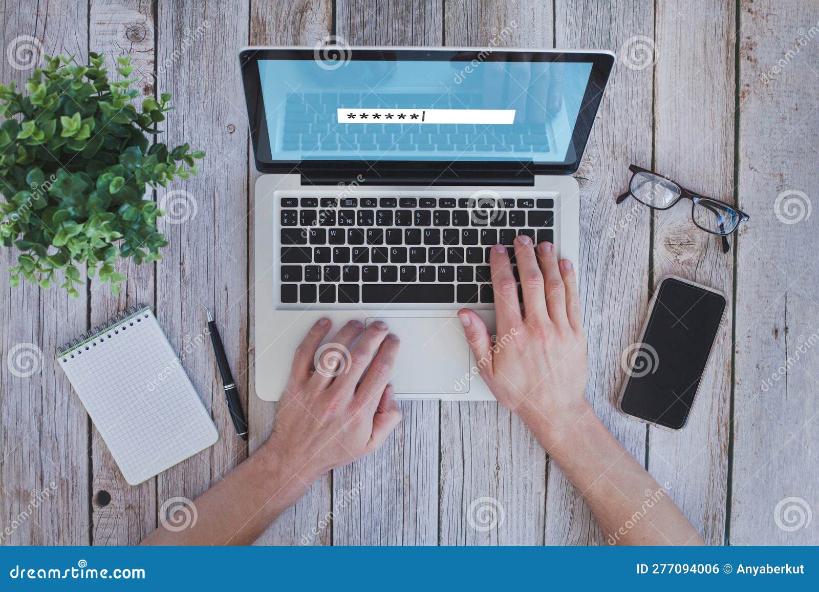 User Typing Password on Computer, Security Code Stock Photo - Image of ...