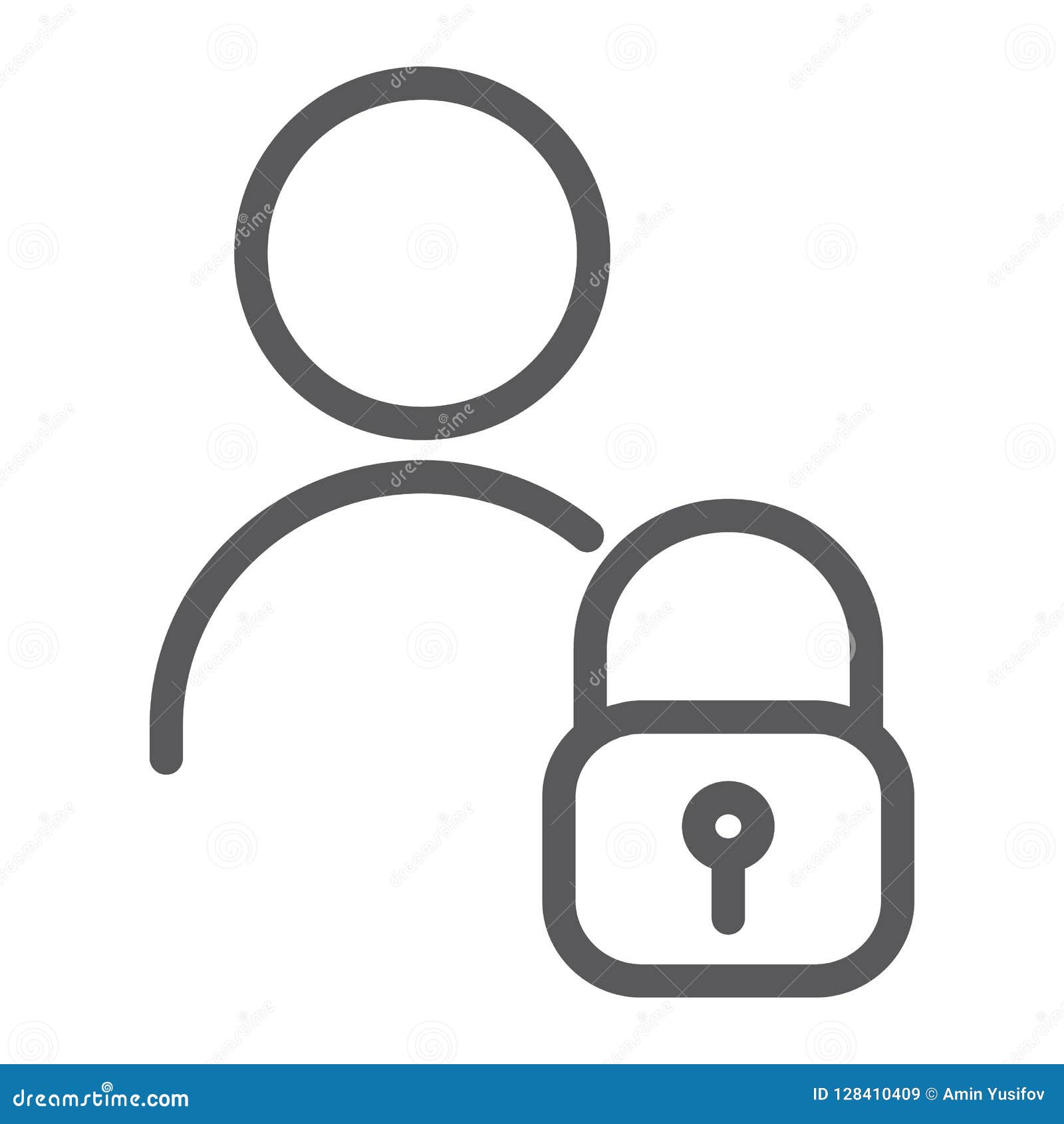 User Unlocked Line Icon, Privacy and Safety, Profile Sign, Vector ...