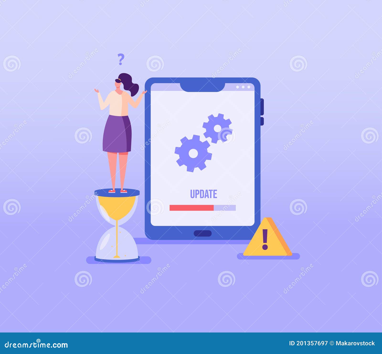 User Updating Operation System With Progress Bar Software Upgrade And Installation Program