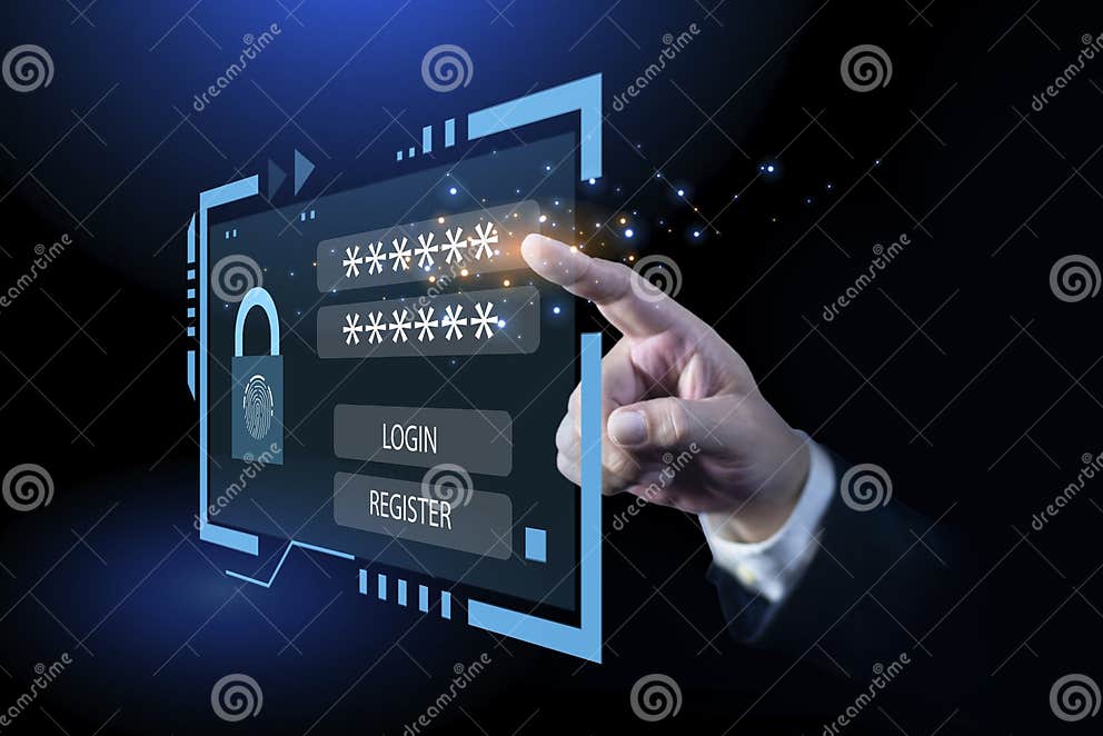 User Using Cyber Security Login Username and Password. Privacy Login ...
