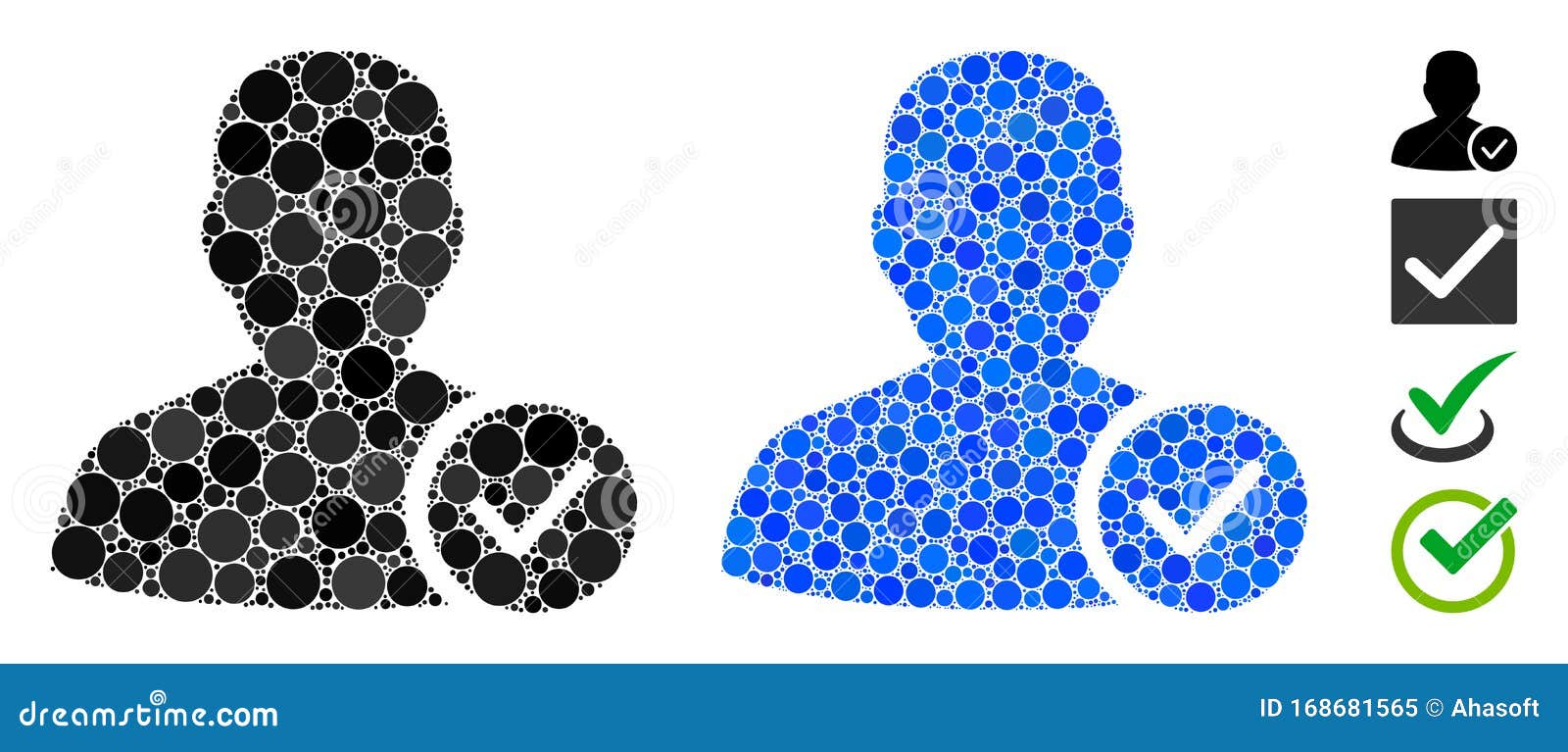 User Valid Composition Icon of Circle Dots Stock Illustration ...