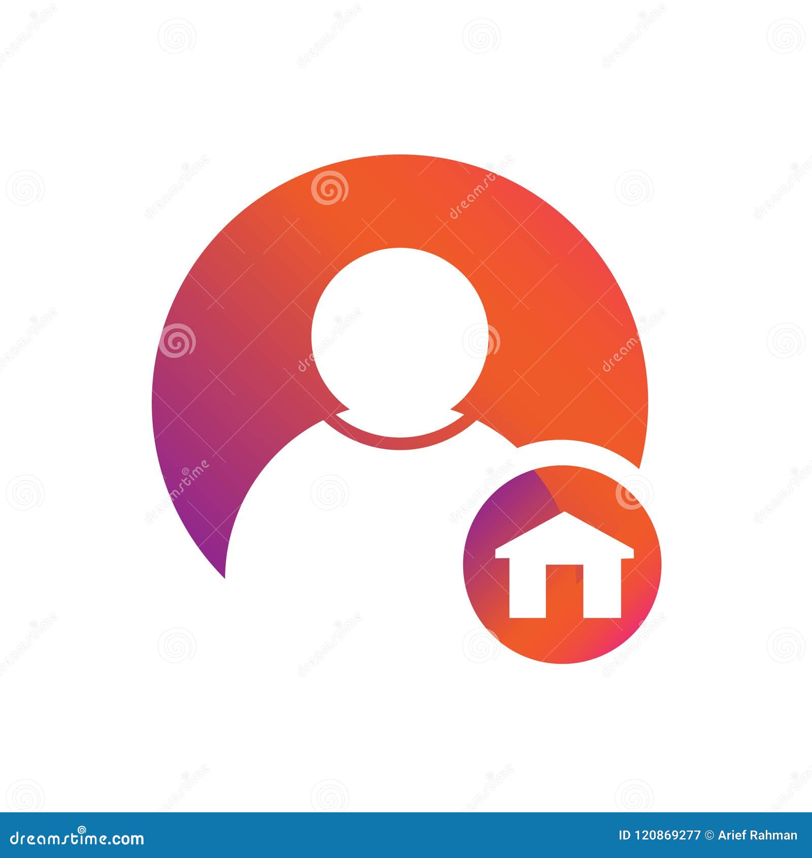 People Icon with Home Symbol. User Vector Icon Stock Vector ...