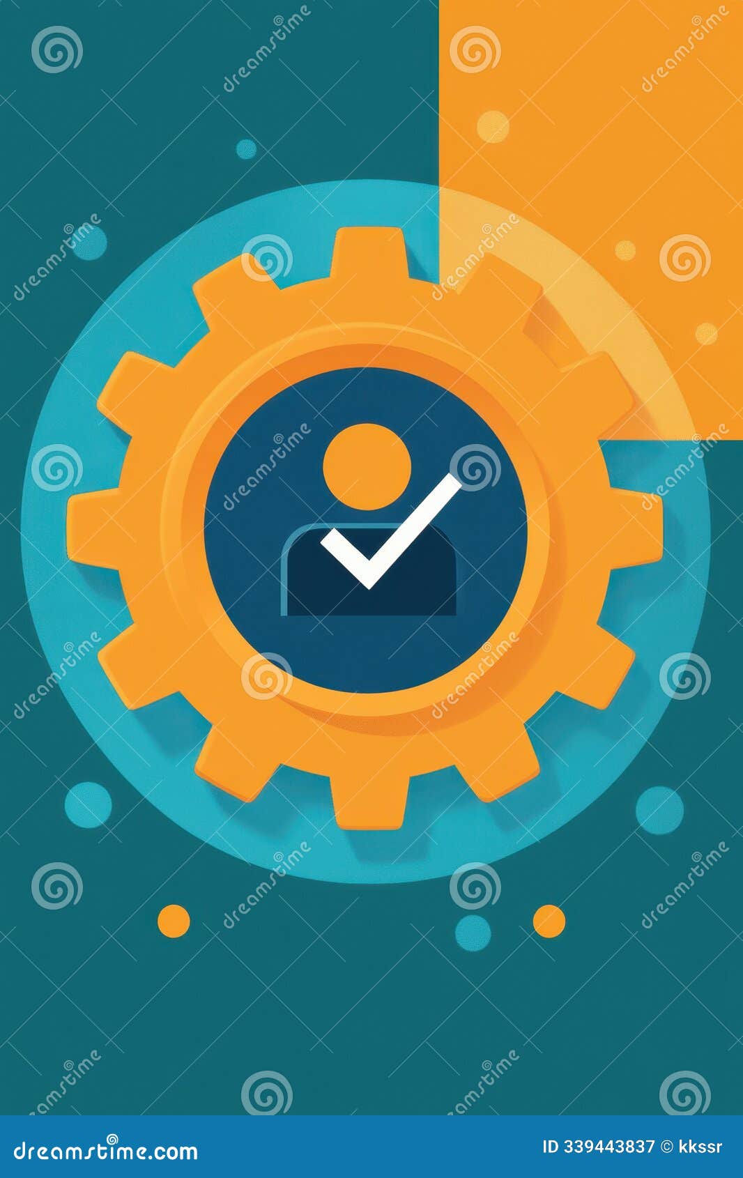 User Verification Icon, a Graphic Showing a Person Inside a Gear with a ...