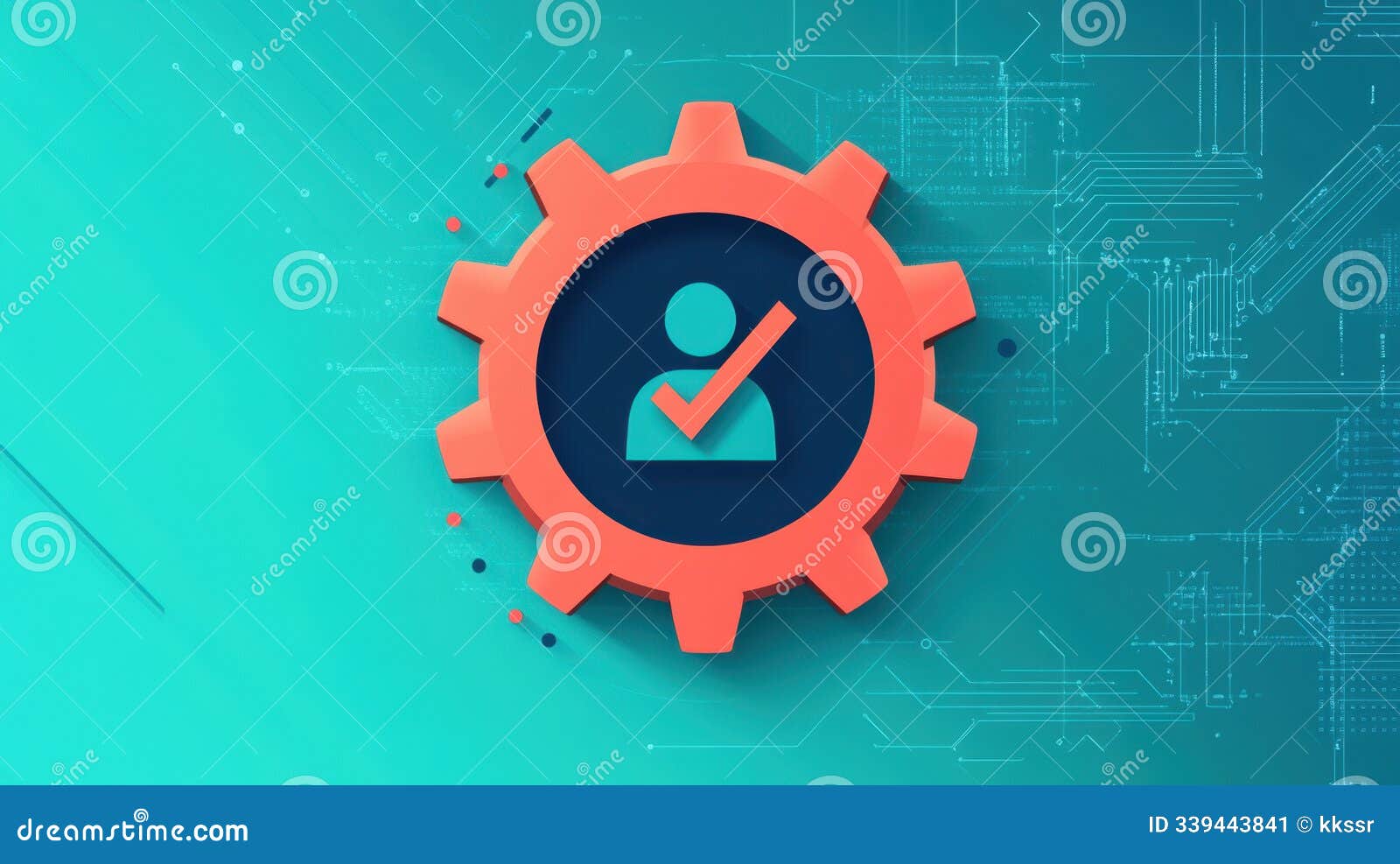 User Verification Icon, a Graphic Showing a Person Inside a Gear with a ...