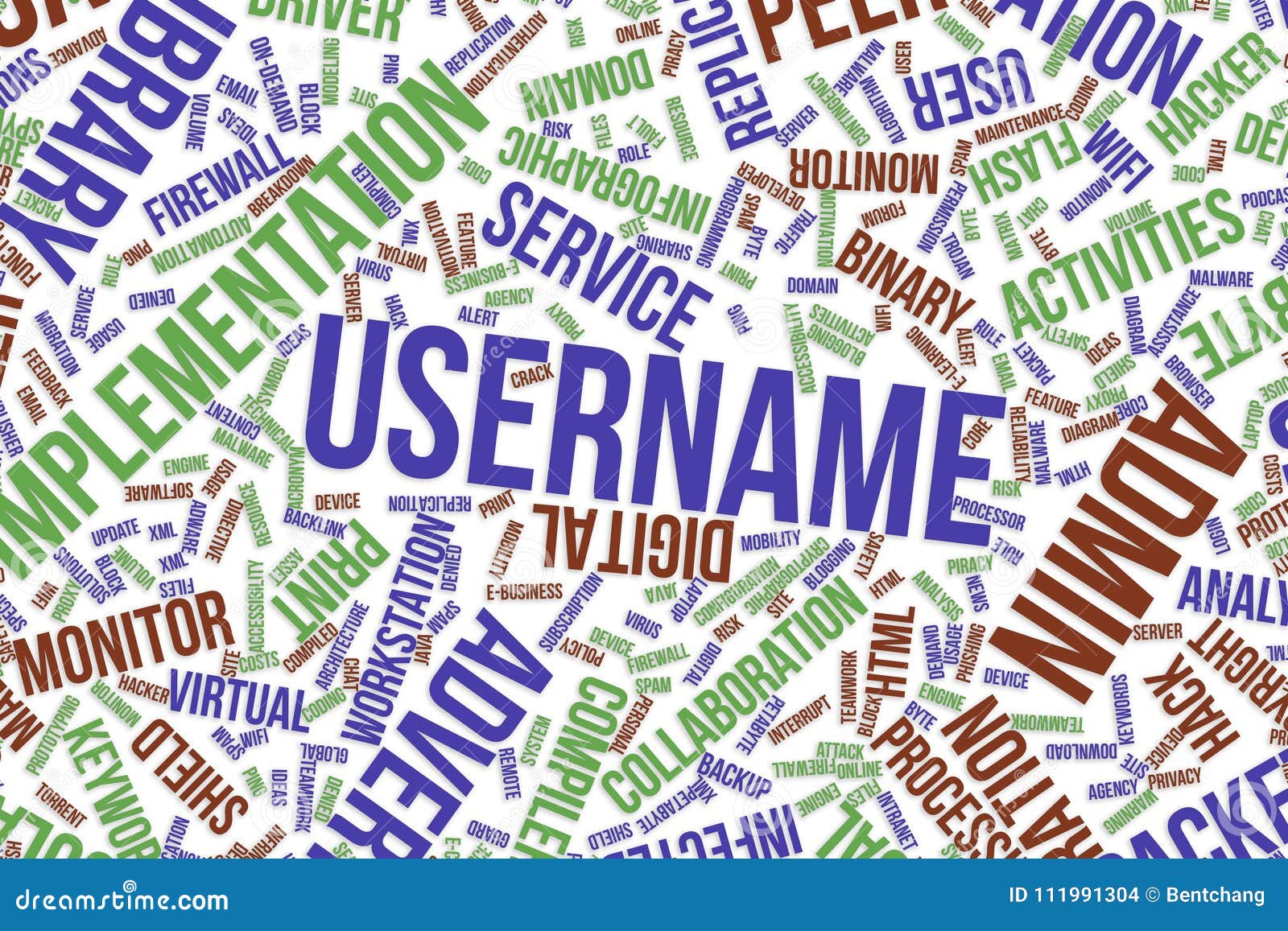 Username, Conceptual Word Cloud for Business, Information Technology or ...