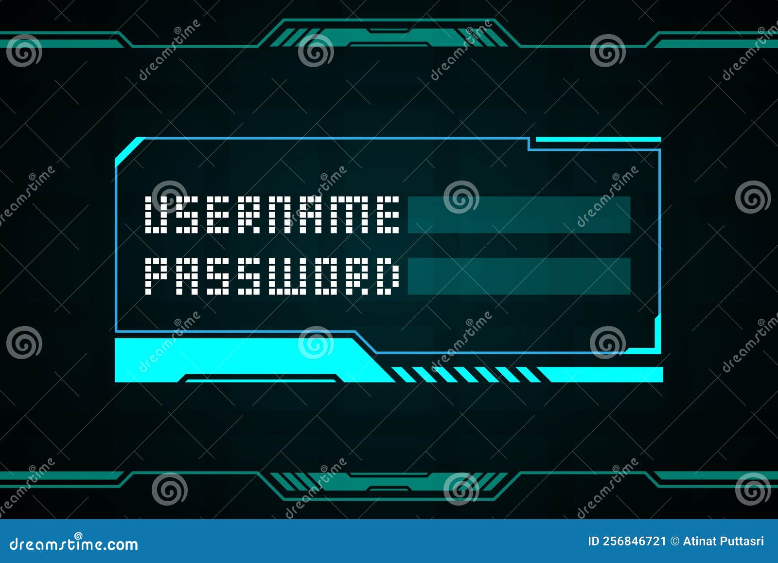 Username and Password Abstract Frame Technology Futuristic Hud Stock ...