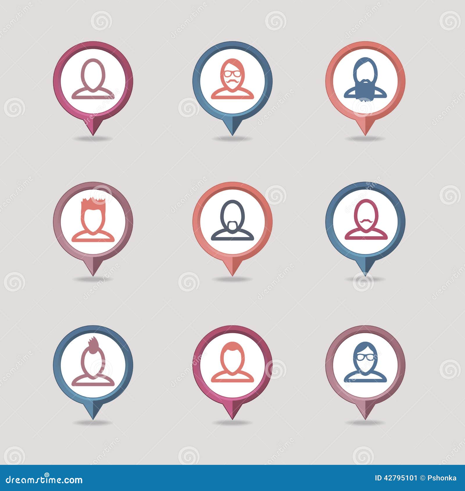 Userpic mapping pins icon stock vector. Illustration of mark - 42795101