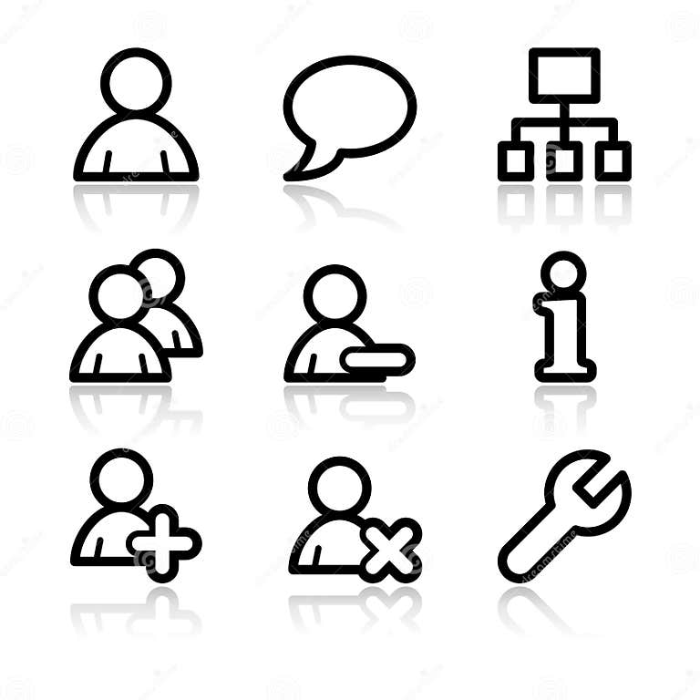 Users contour web icons stock vector. Illustration of spanner - 6850229