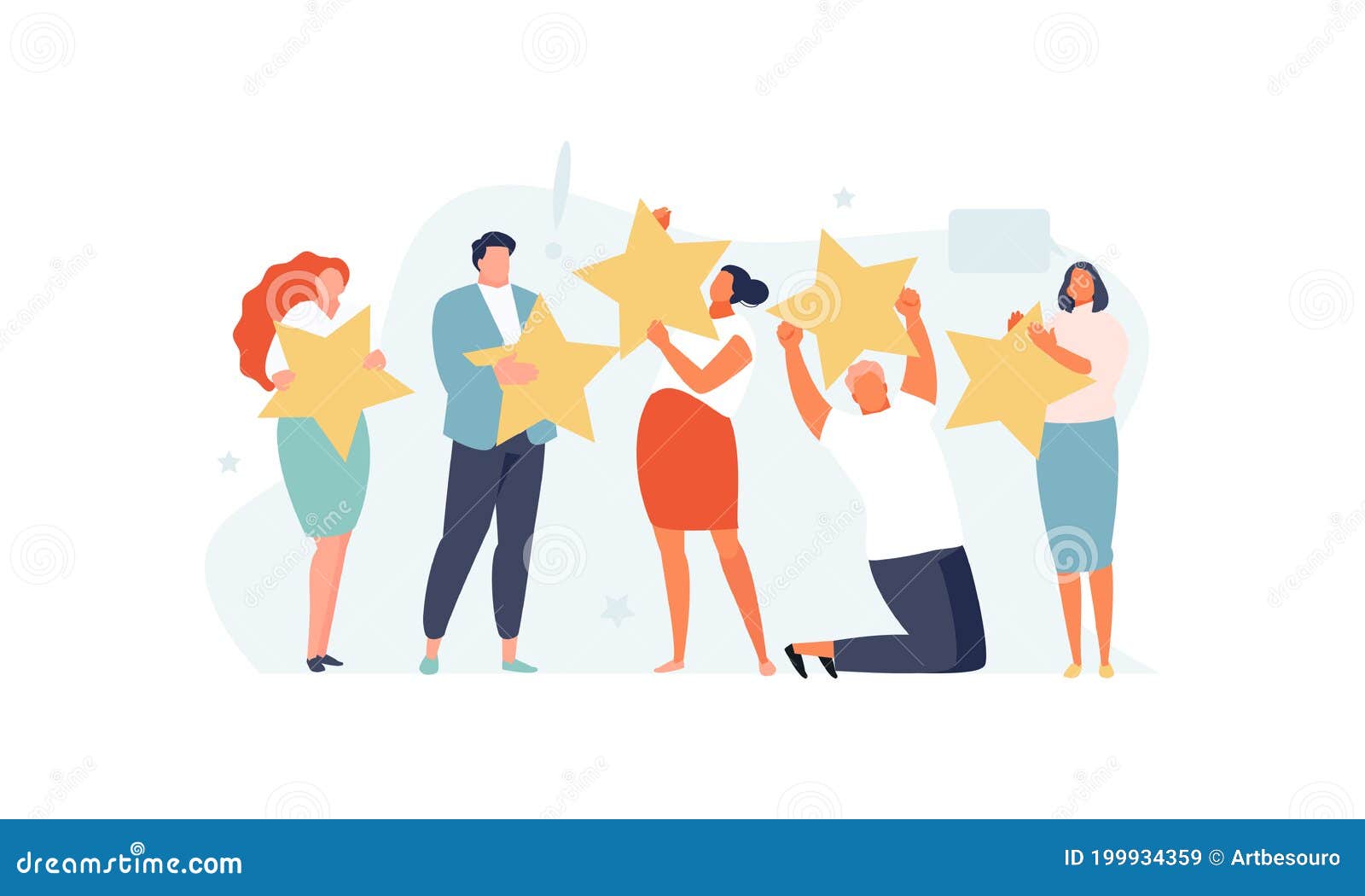 Users Customers with Stars Rating Stock Vector - Illustration of ...