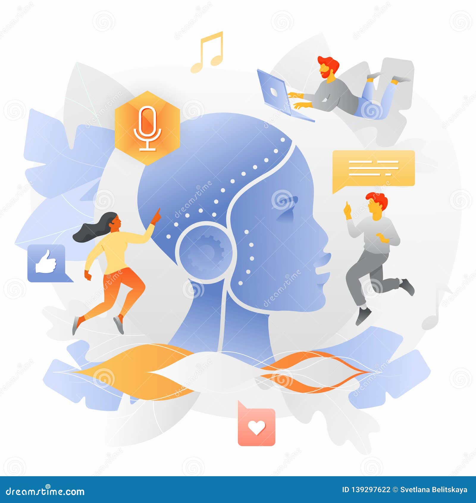 Users and Digital Assistant Stock Vector - Illustration of artificial ...