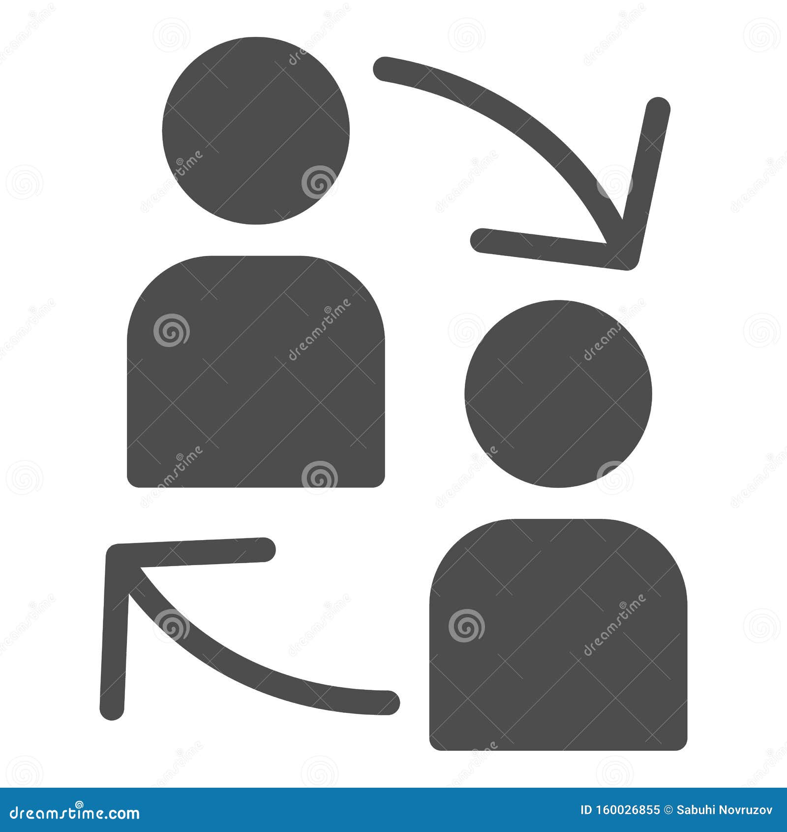 Users Exchange Solid Icon. Users Connection Vector Illustration ...