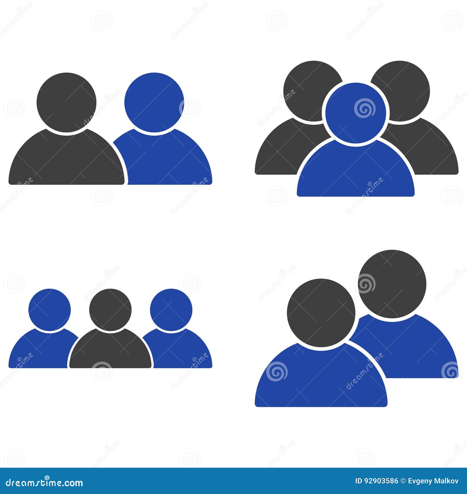 Users Flat Icons stock vector. Illustration of public - 92903586