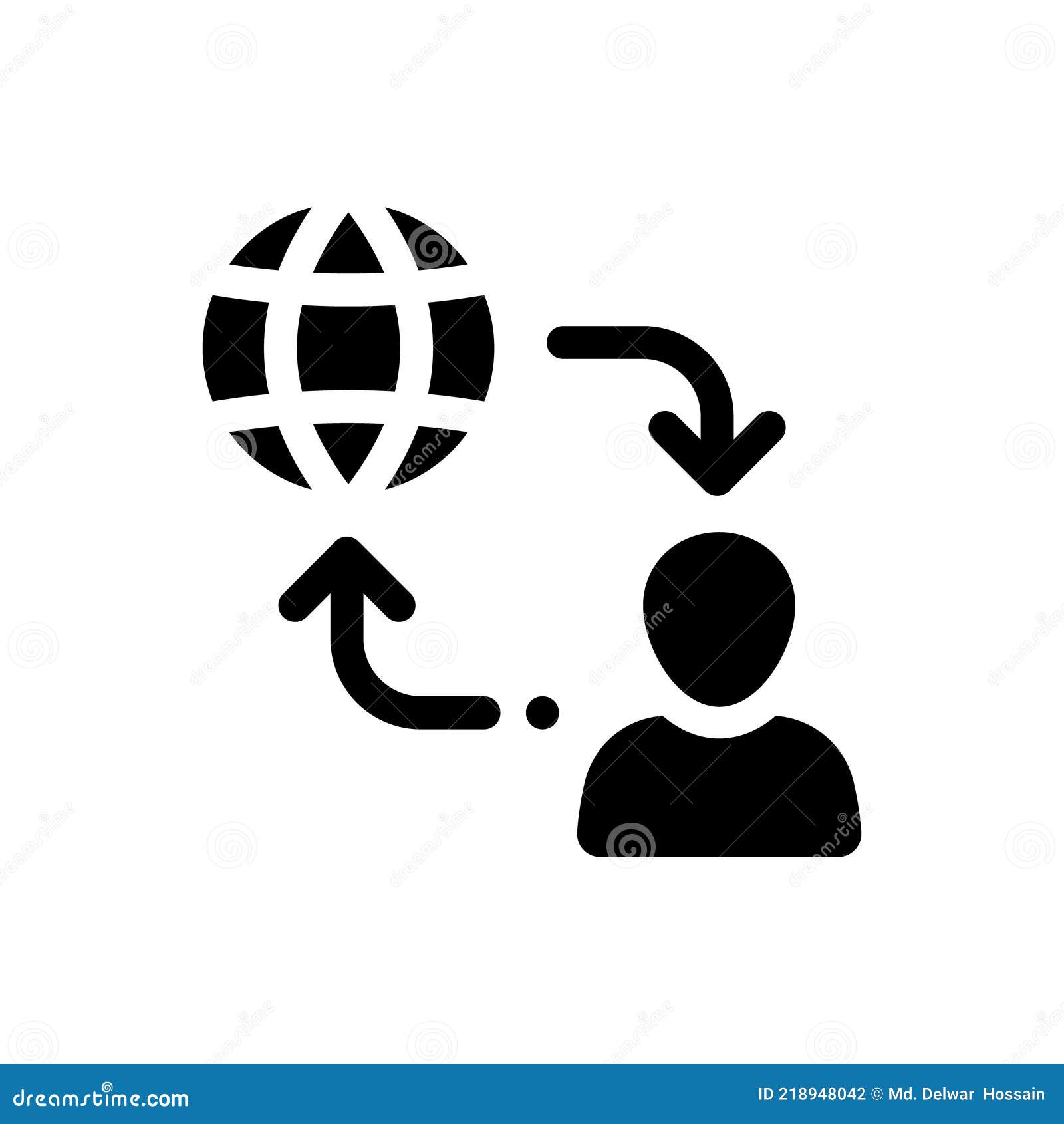 Users flow icon stock vector. Illustration of flow, icon - 218948042