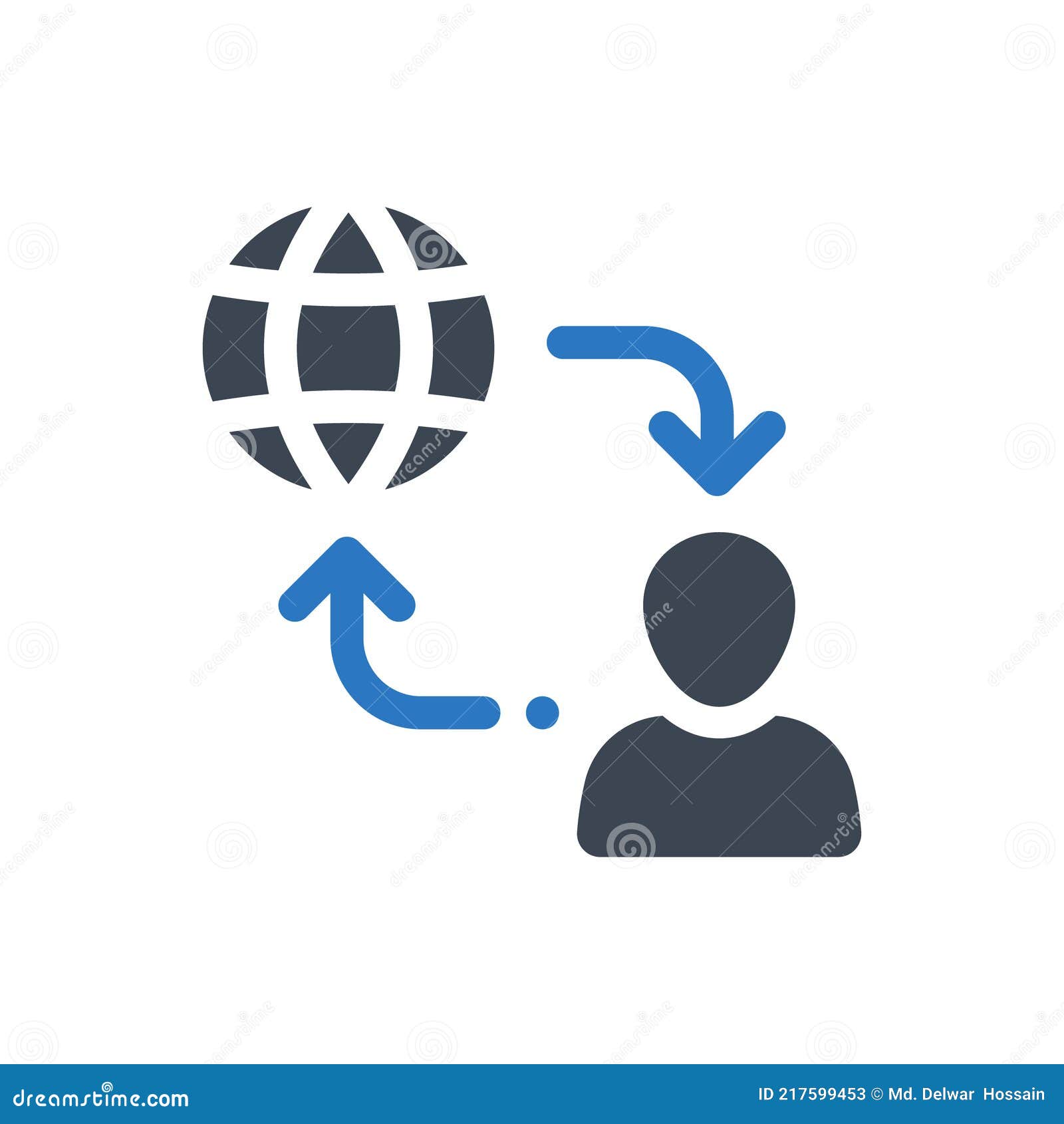 Users flow icon stock vector. Illustration of person - 217599453