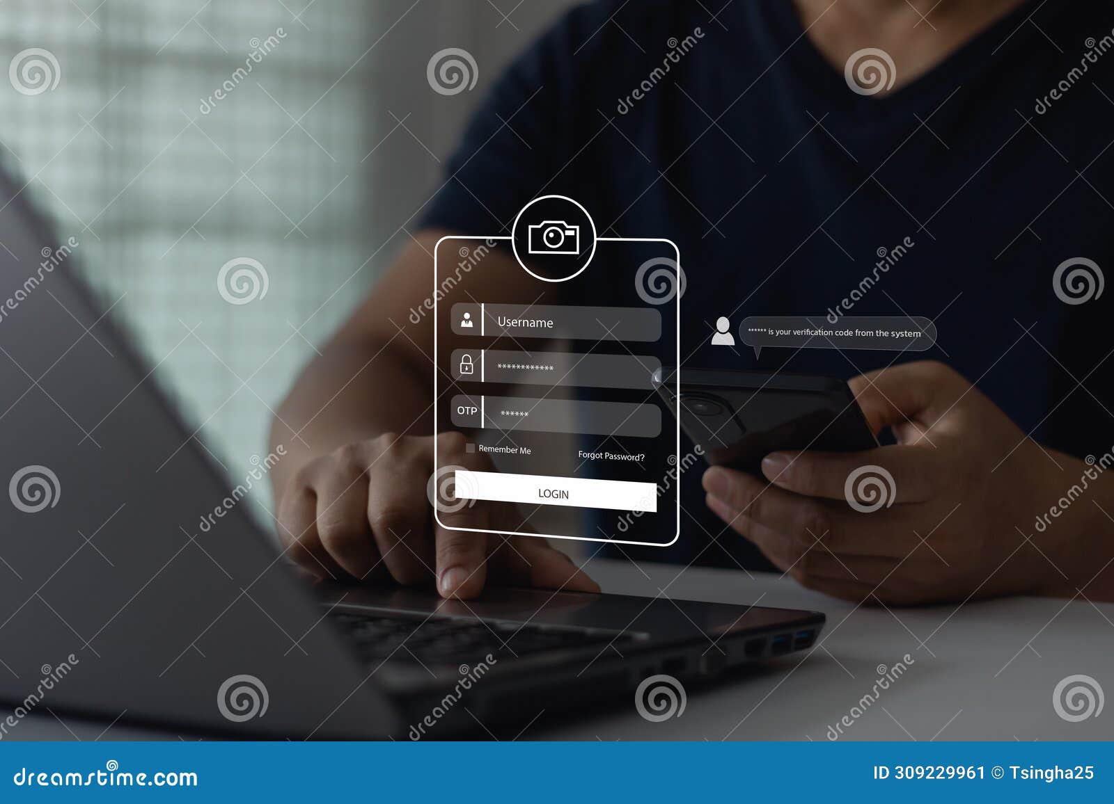 Users Hand Enter A One Time Password For The Validation Process Mobile Otp Secure Verification