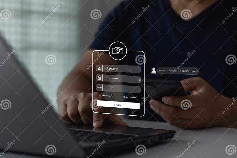 Users Hand Enter a One-time Password for the Validation Process, Mobile ...