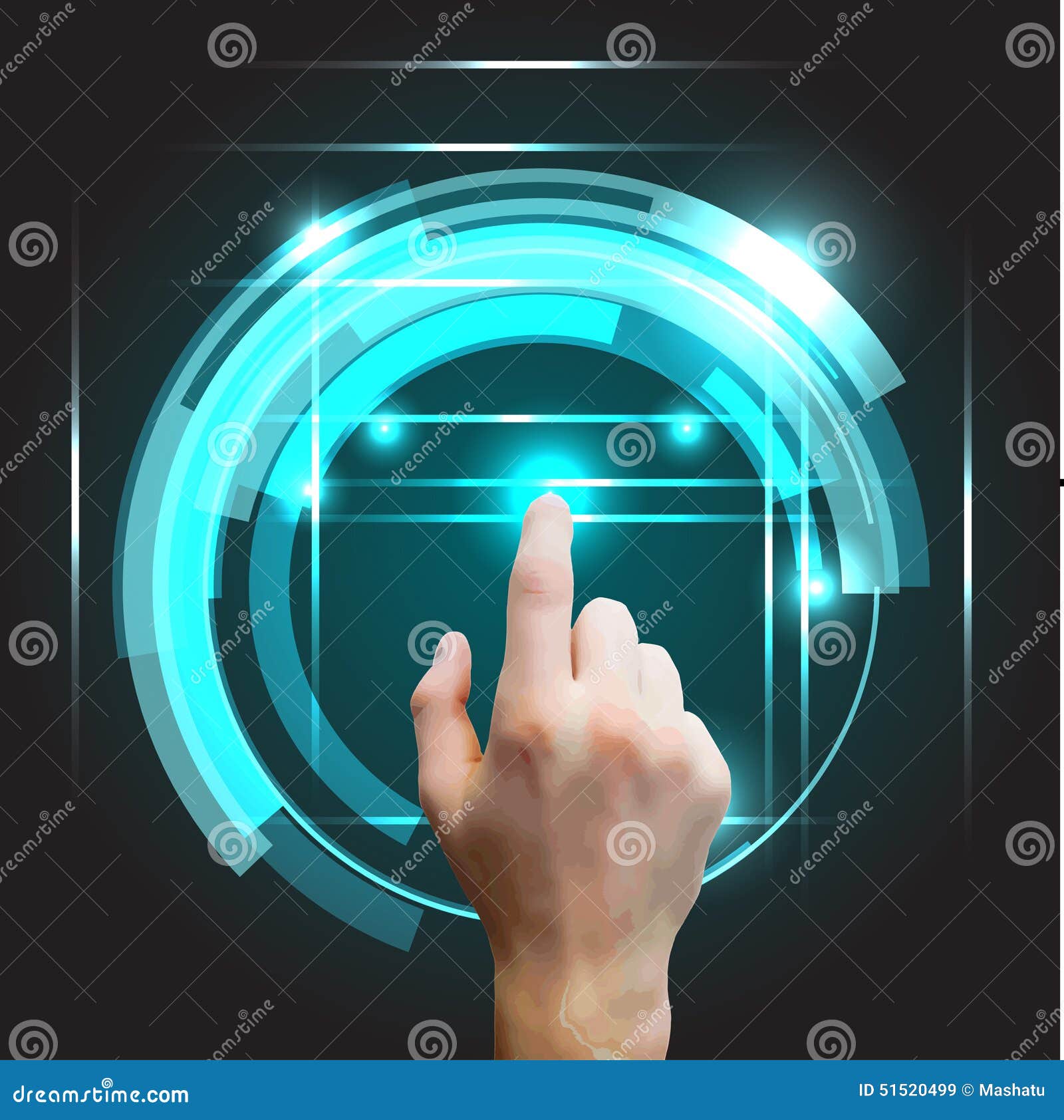 Users Hand Selecting Concept Background with Stock Vector ...