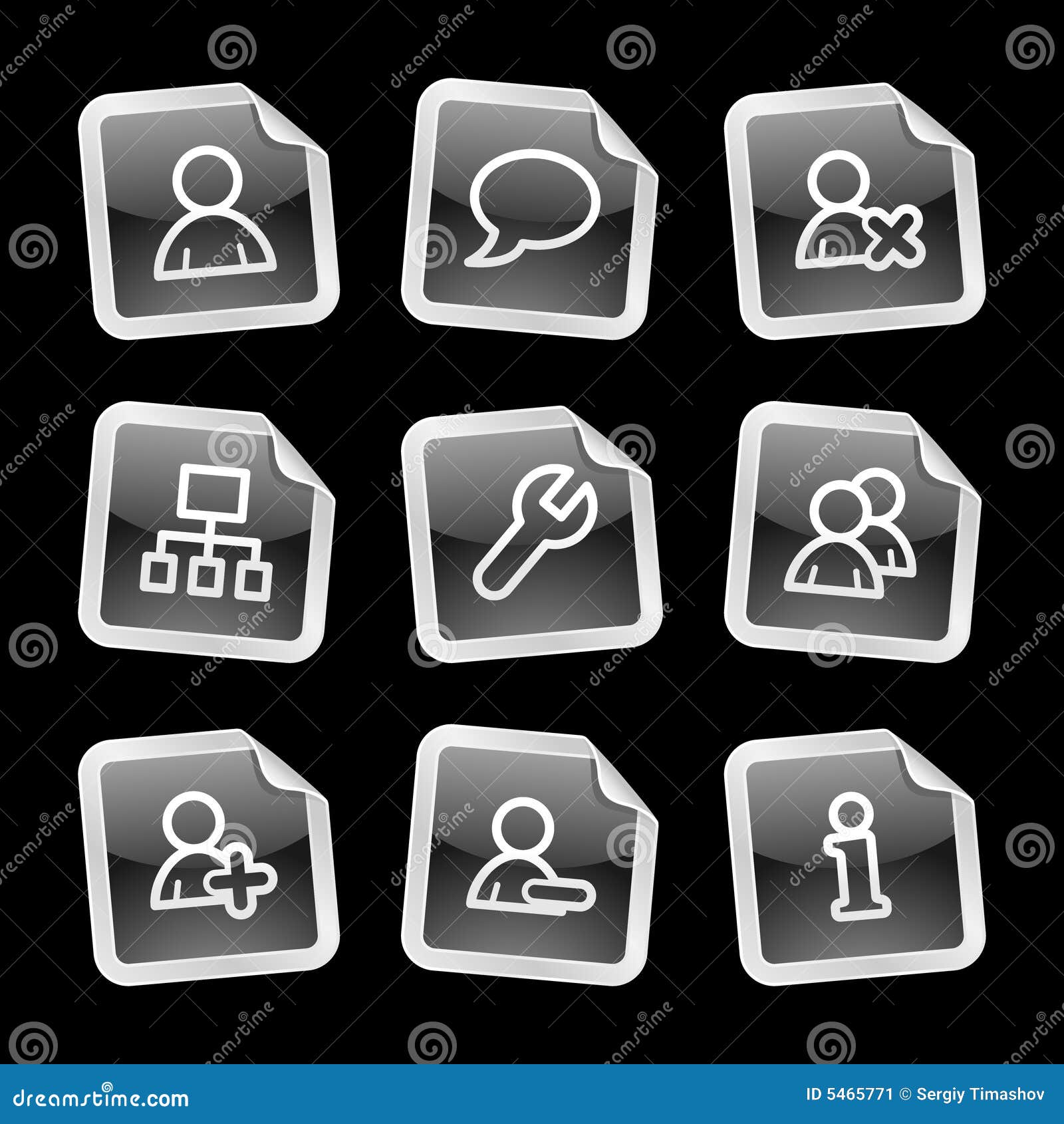 Users icons, black sticker stock vector. Illustration of spanner - 5465771