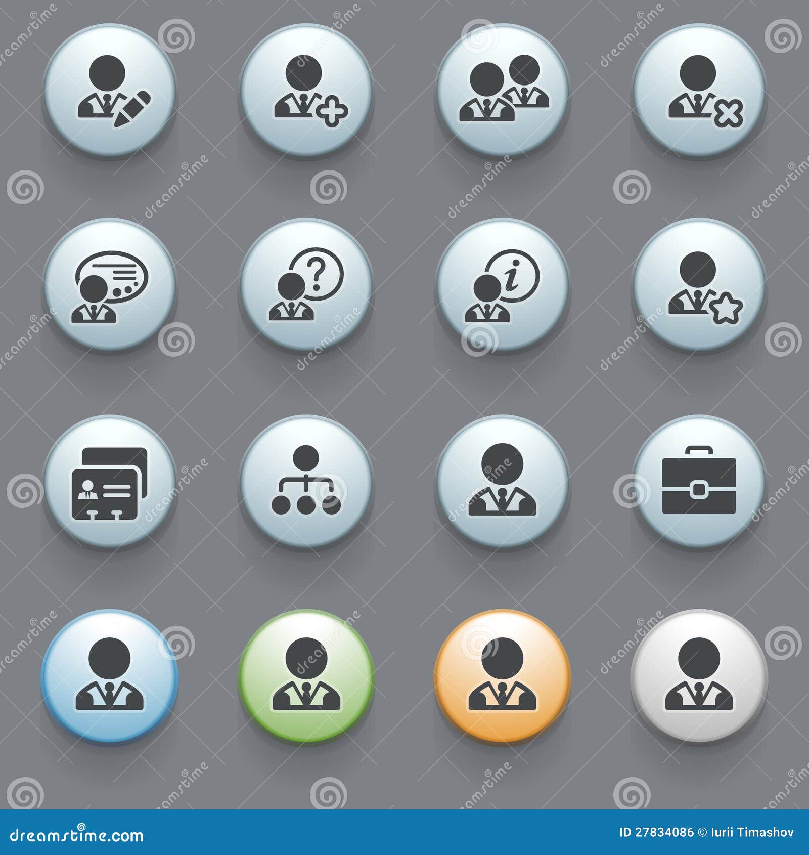 Users Icons on Gray Background. Stock Vector - Illustration of ...