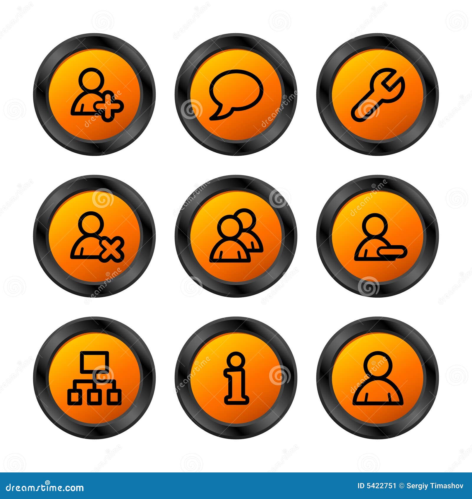 Users icons, orange series stock vector. Illustration of sign - 5422751