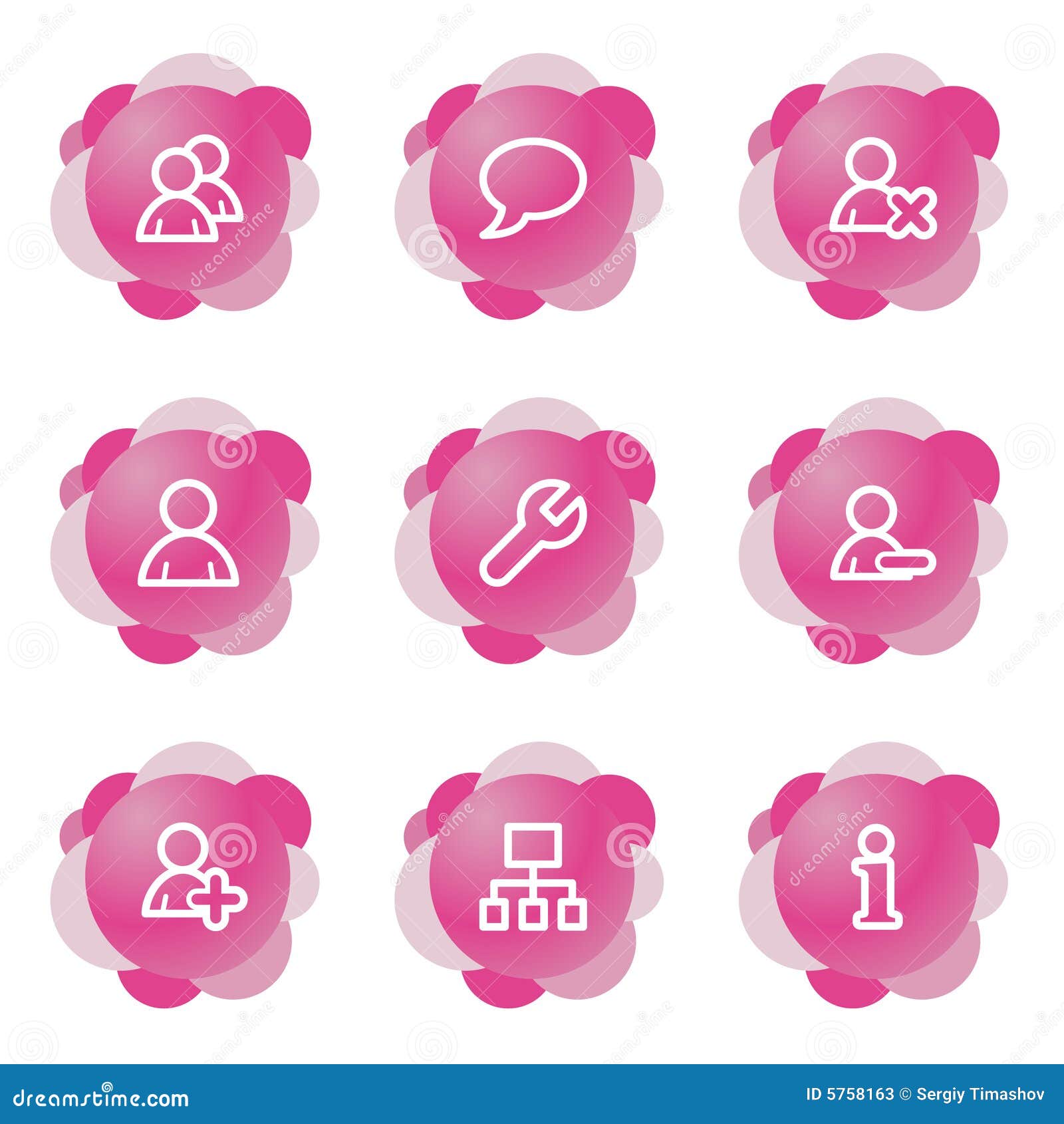 Users icons, pink series stock vector. Illustration of structure - 5758163