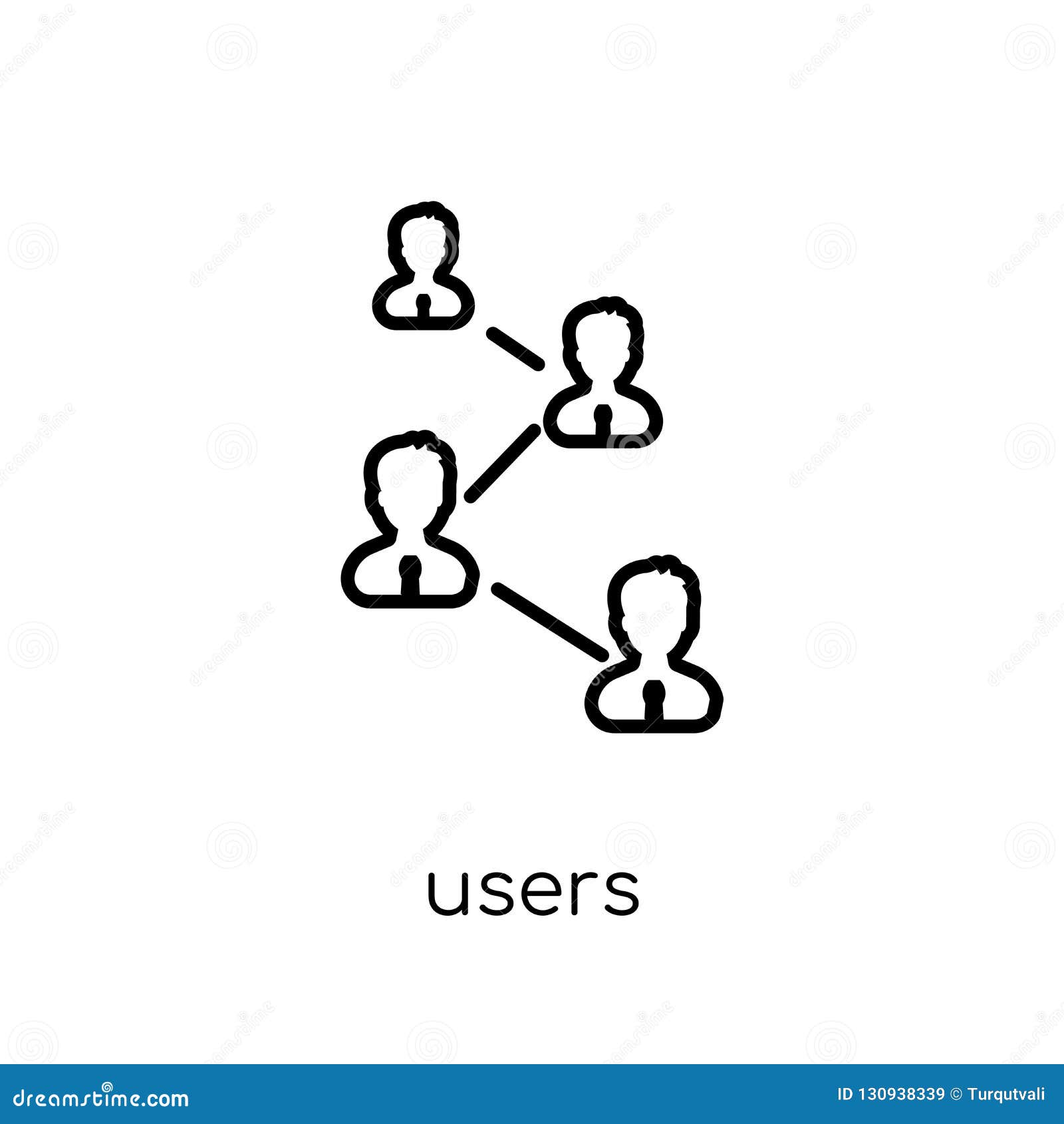 Users Interconnected Icon. Trendy Modern Flat Linear Vector User Stock ...